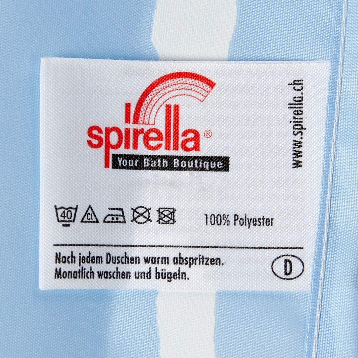 Spirella Textile Curtain Garbo Sky 180 x 200 1207296, White, Standard ...