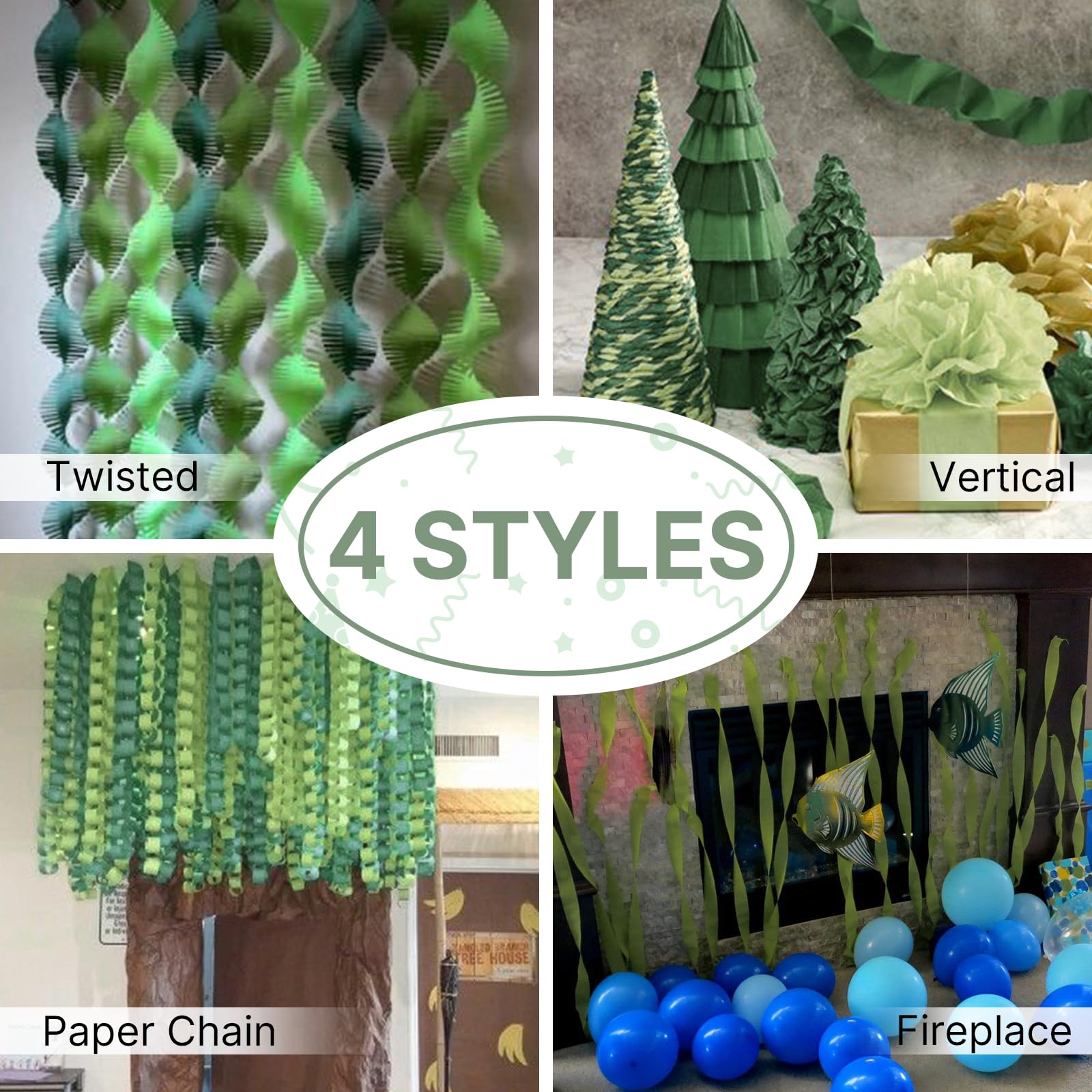 Snapklik.com : PartyWoo Crepe Paper Streamers 4 Rolls 328ft, Pack Of ...