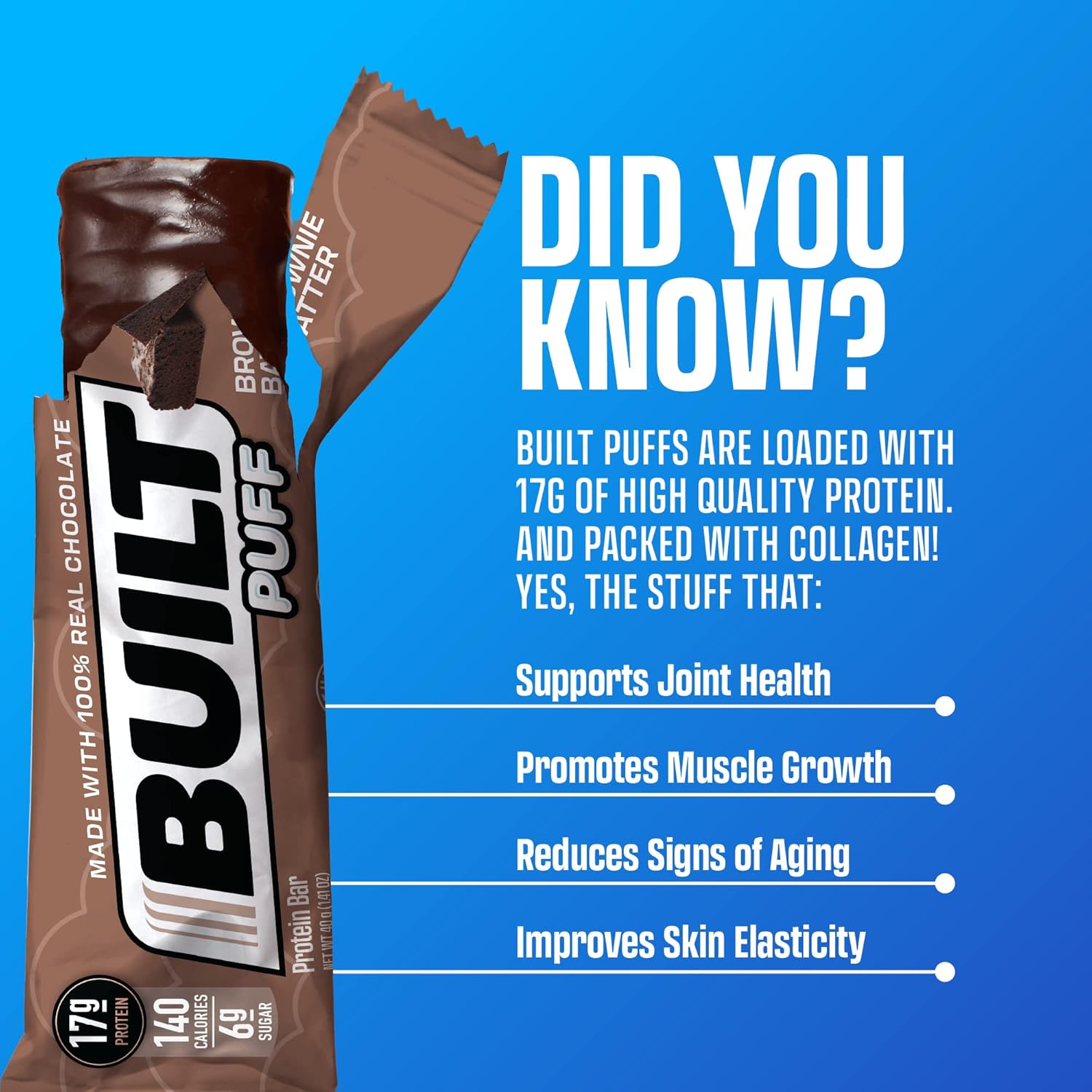 Built Puffs Bars, 12 Count Protein Bar - High Protein Energy Bars ...