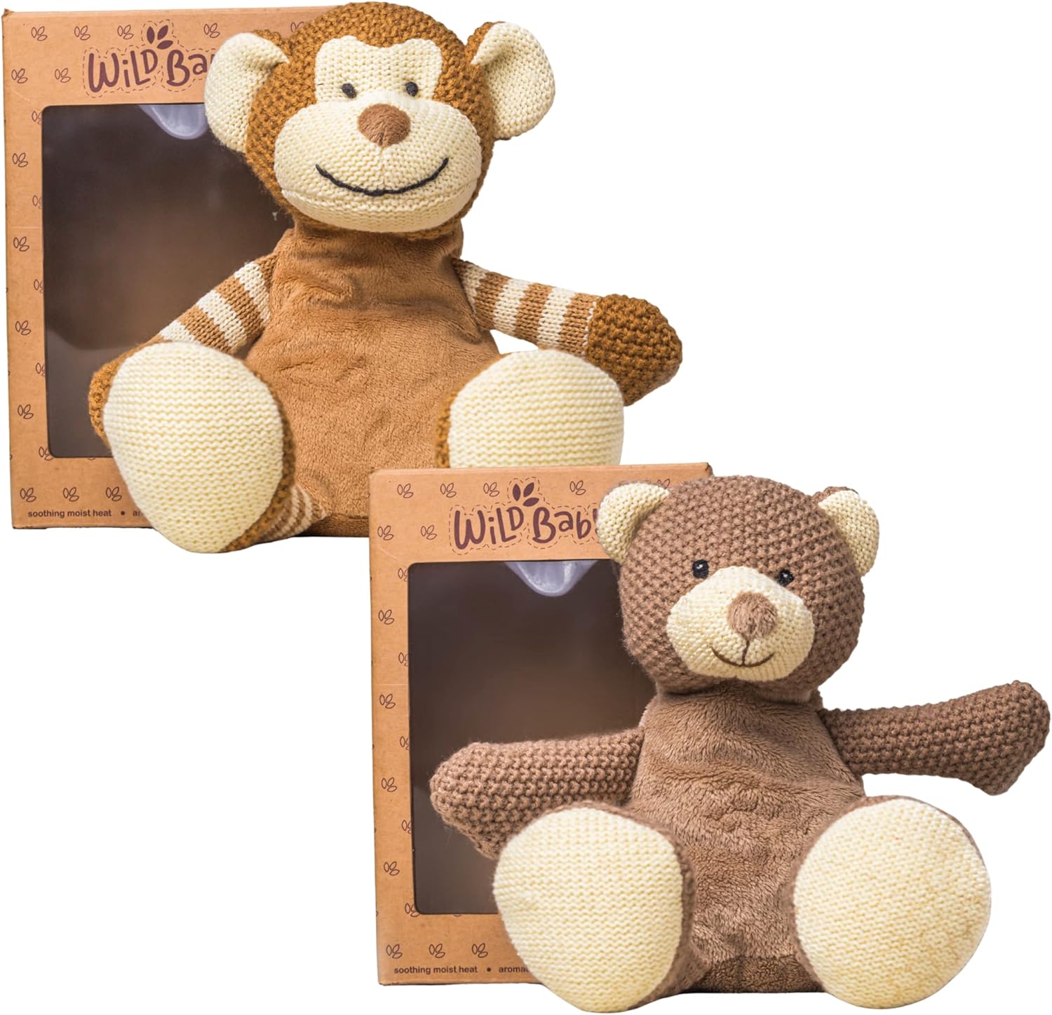 Amazon.com: WILD BABY Monkey and Teddy Bear Stuffed Animals, Warmie for ...
