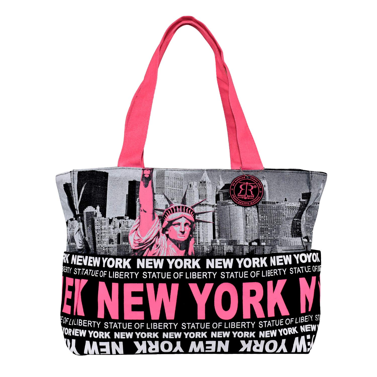 Buy Medium Tote Bag With NEW YORK CITY Print - Casual Cotton Canvas ...