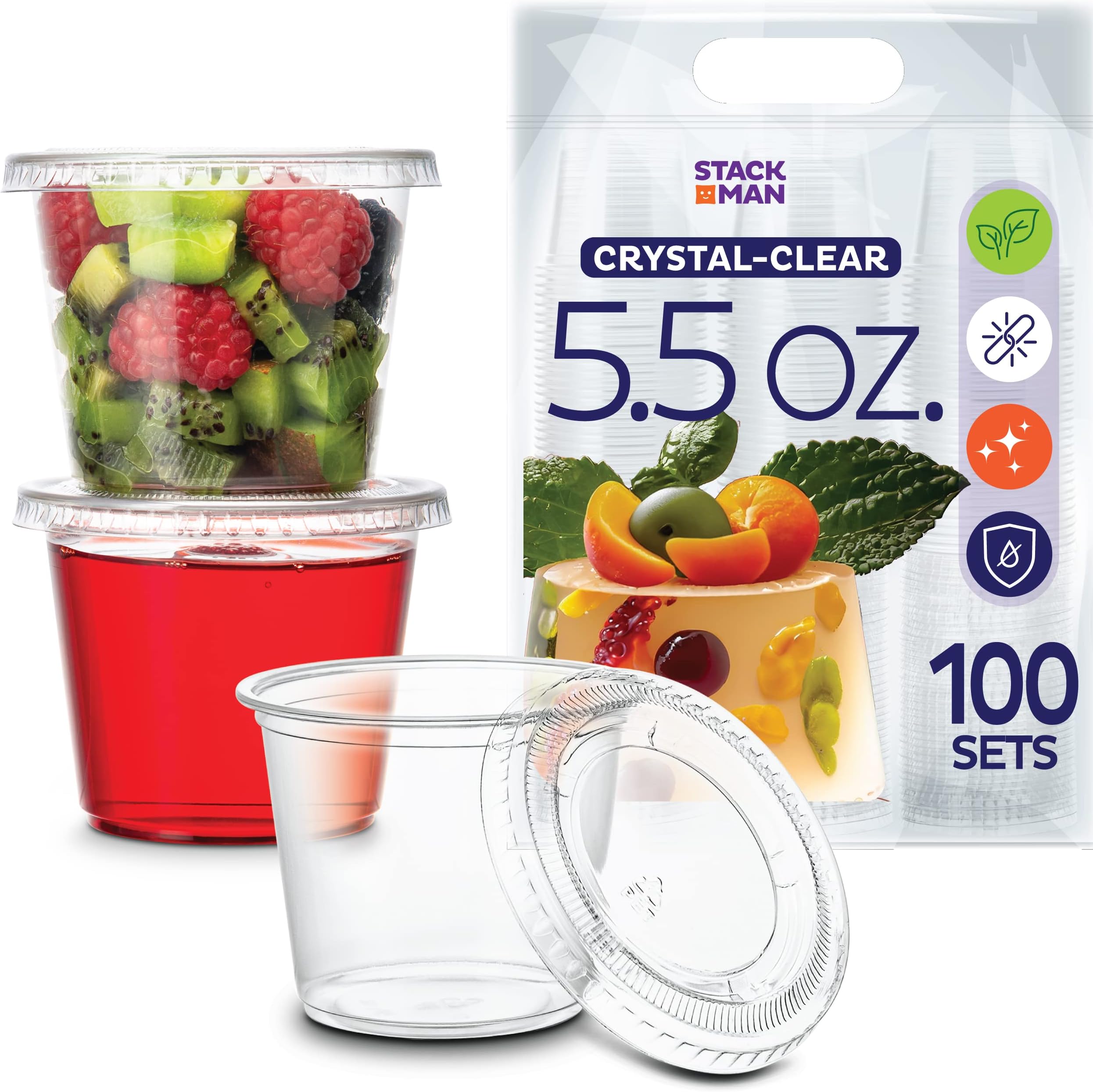 Amazon.com: Mifoci 50 Pcs 16 oz Clear Plastic Jars Containers with ...