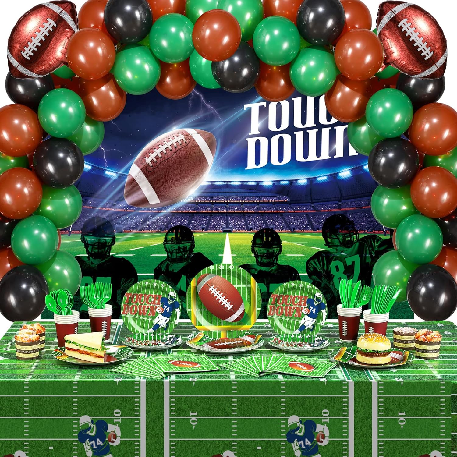 Amazon.com: 166 Pcs Football Party Decoration Supplies Set for 16 ...