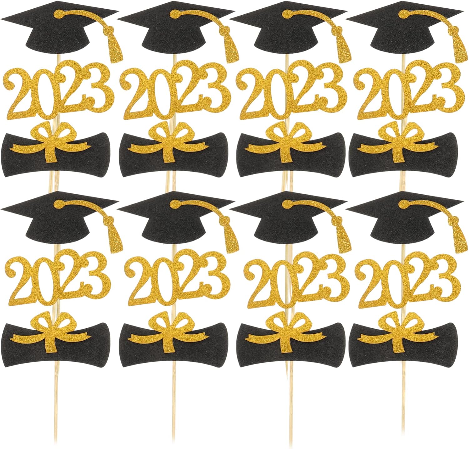 Amazon.com: 2023 Graduation Cupcake Toppers 24pcs Graduation Party ...