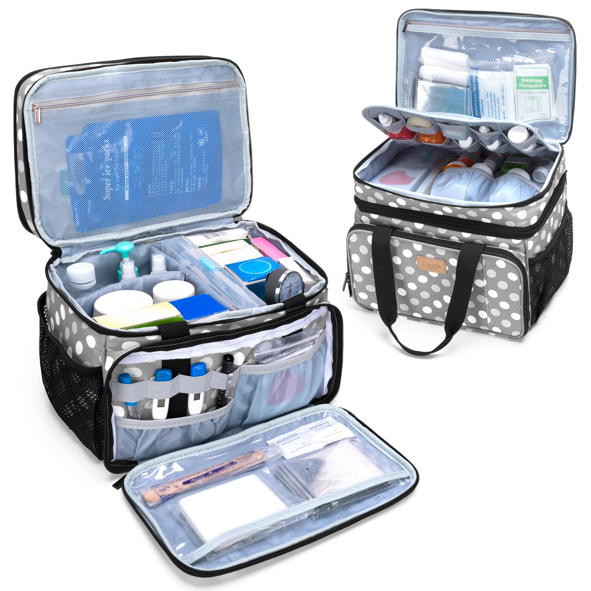 Amazon.com: LUXJA 2 Layers Medicine Bag with Detachable Divider, Pill ...