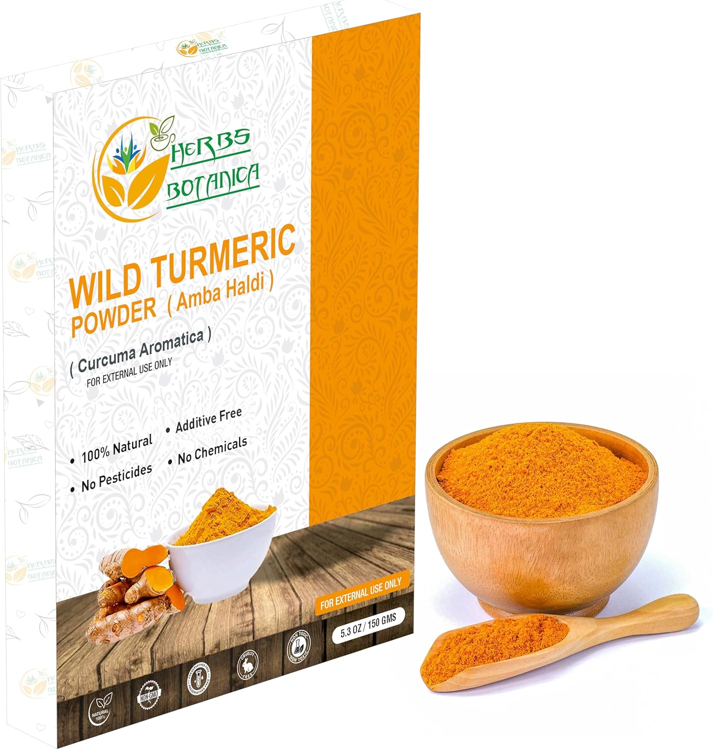 Herbs Botanica Wild Turmeric Powder Exfoliator| Amba Haldi Powder ...