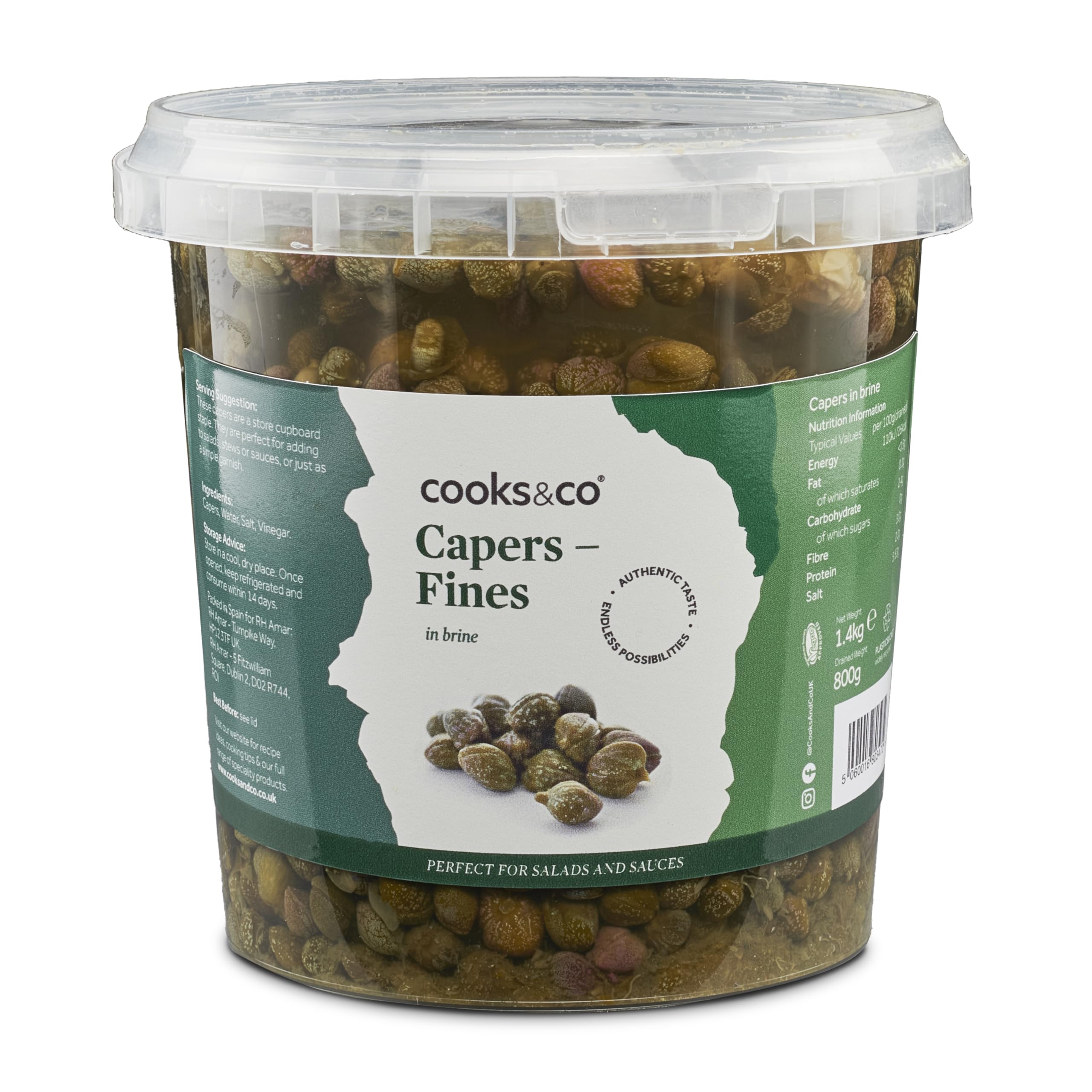 Cooks&Co Capers Fines 1.4kg : Amazon.co.uk: Grocery