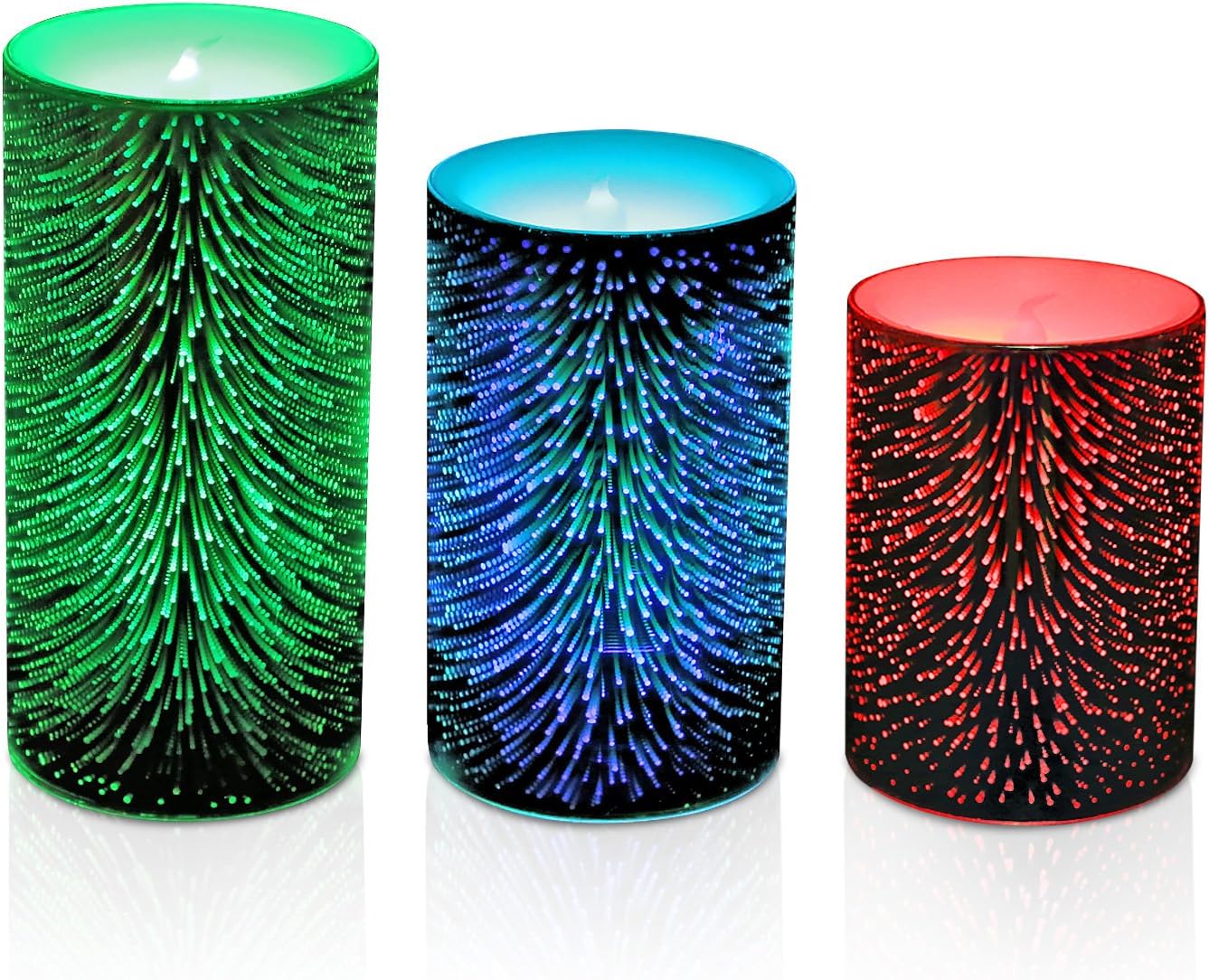 Amazon.com: Color Changing Led Candle with 3D Pattern, Battery Operated ...