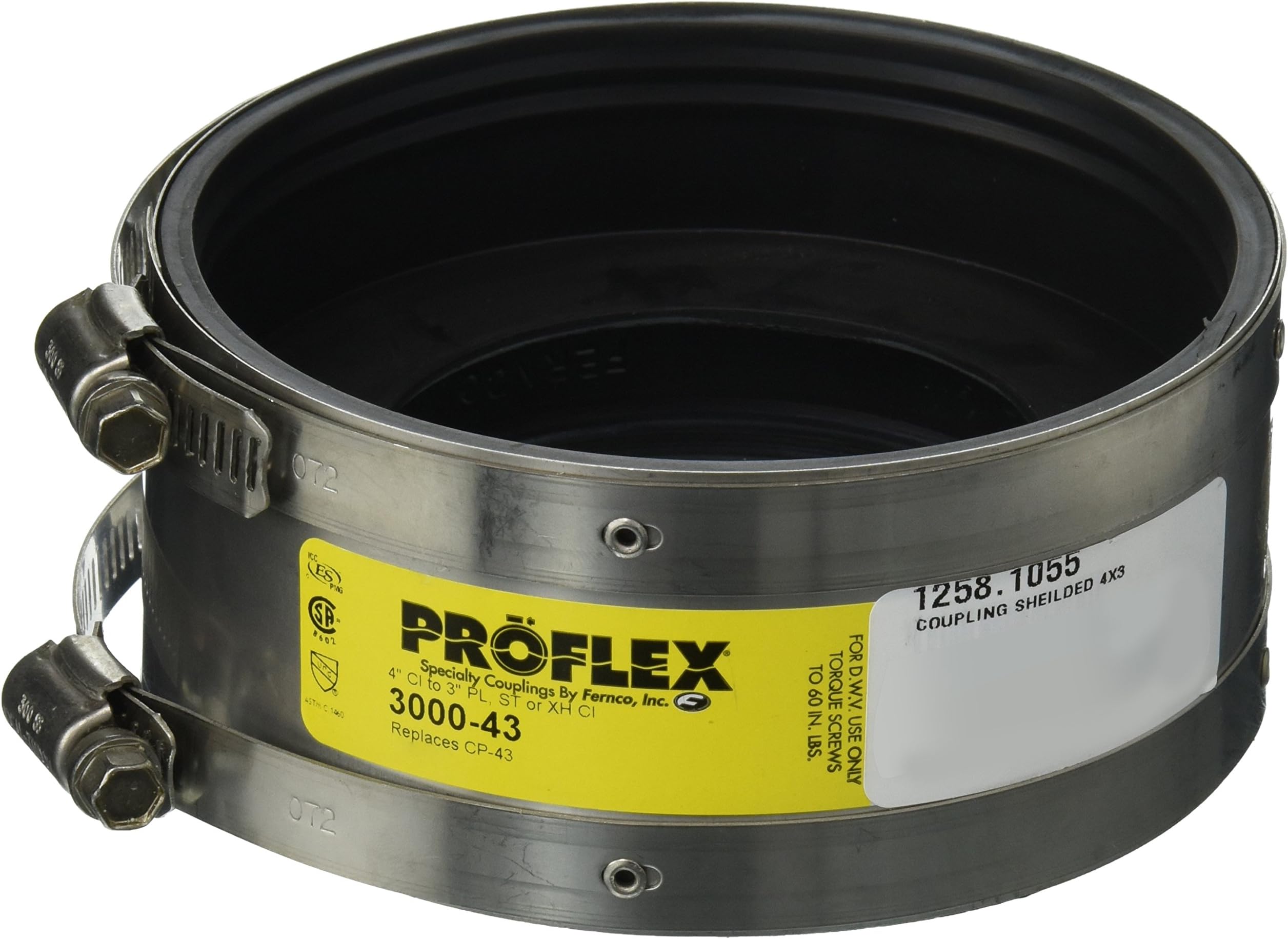 Amazon.com: Fernco PROFLEX P3001-33 Shielded Pipe Coupling for Cast ...