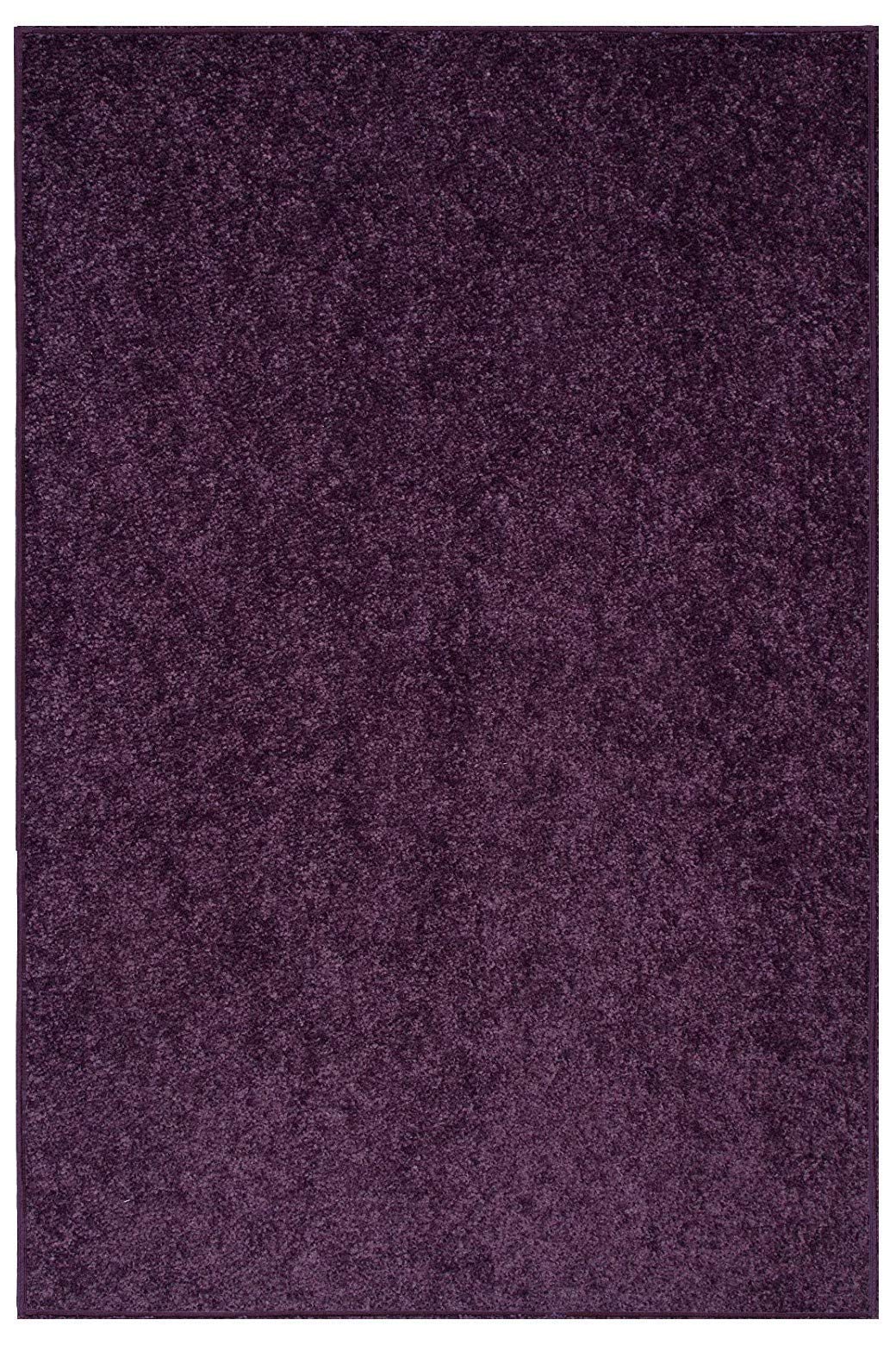 Ambiant Pet Friendly Solid Color Area Rugs Purple - 2' x 6'