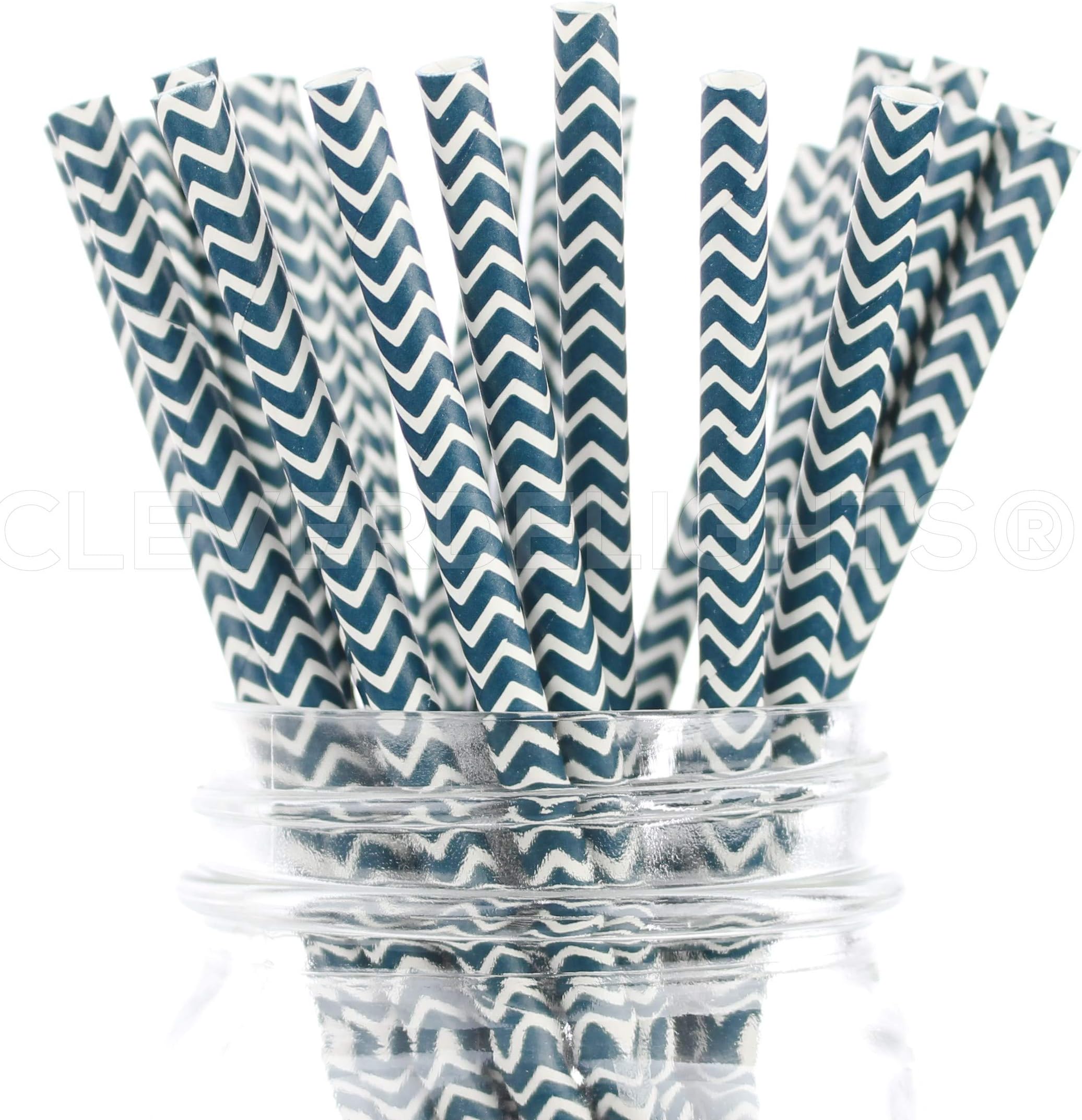 Amazon.com: CleverDelights Biodegradable Paper Straws - Navy Blue ...