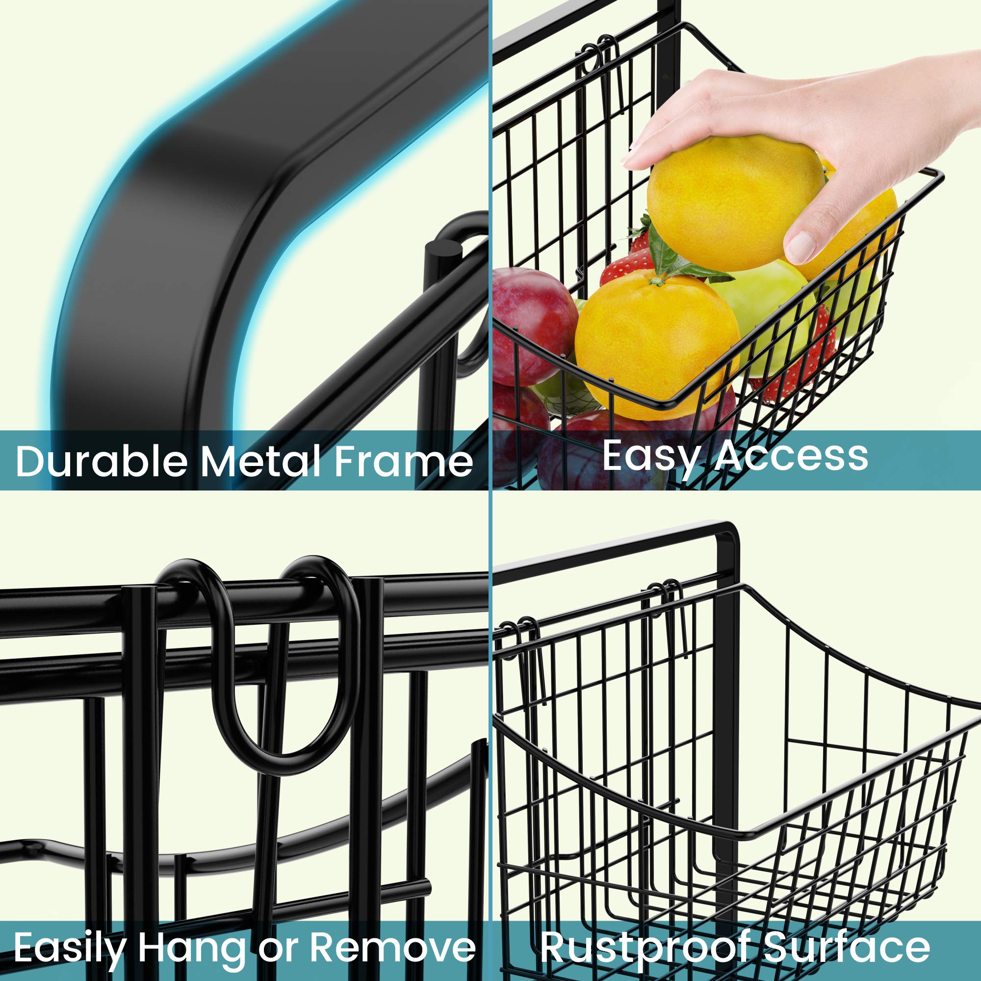 3 Tier Fruit Basket Stand - Cambond Mini Fruit Basket for Kitchen ...