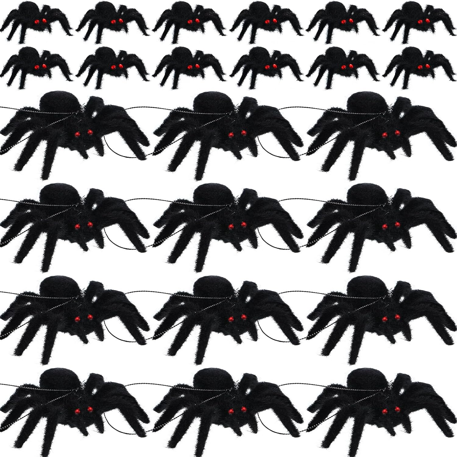 Amazon.com: Seenelling 24 Pcs Halloween Hanging Spiders Decoration ...