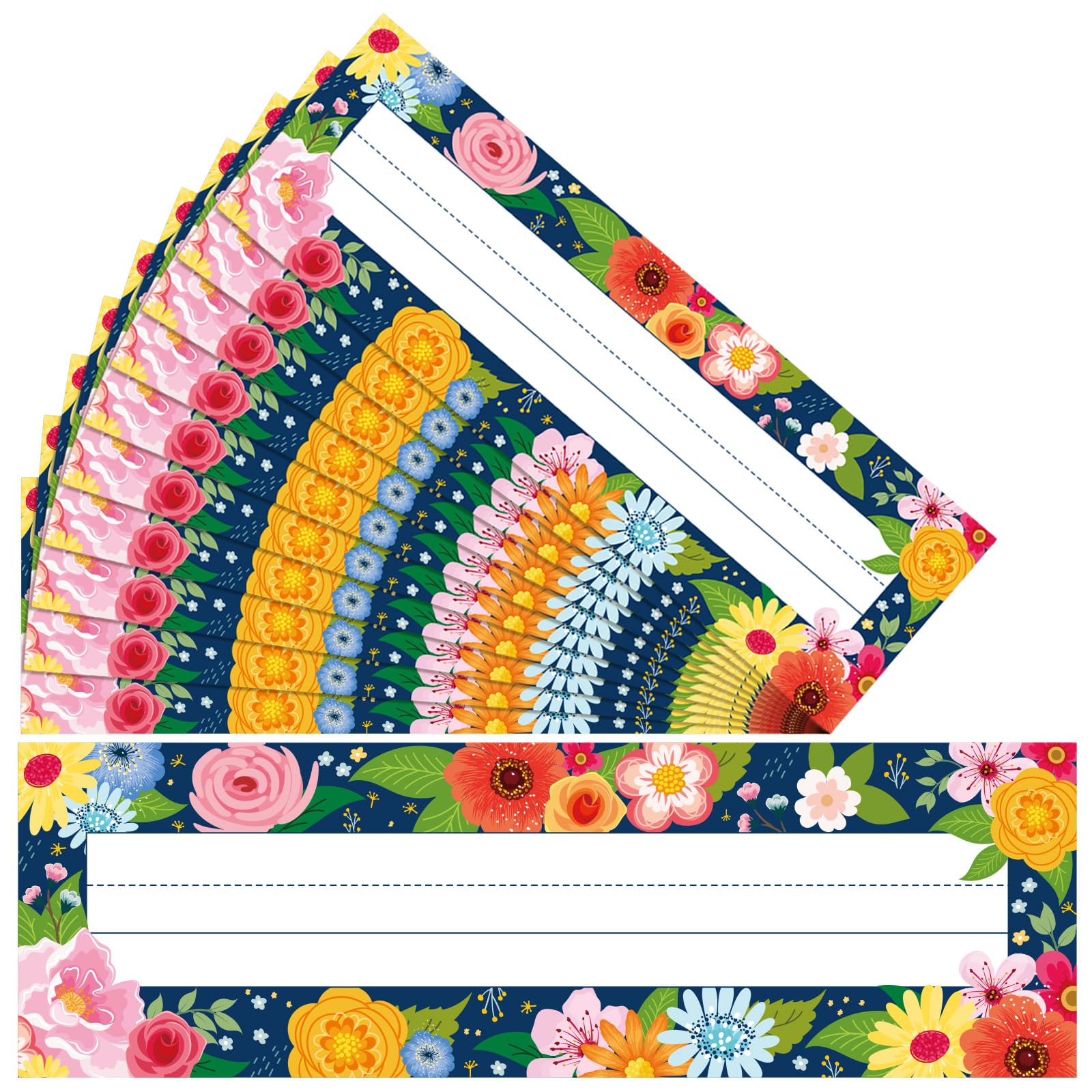 Snapklik.com : 60 Sheets Wildflowers Name Plates For Classroom Die Cut ...