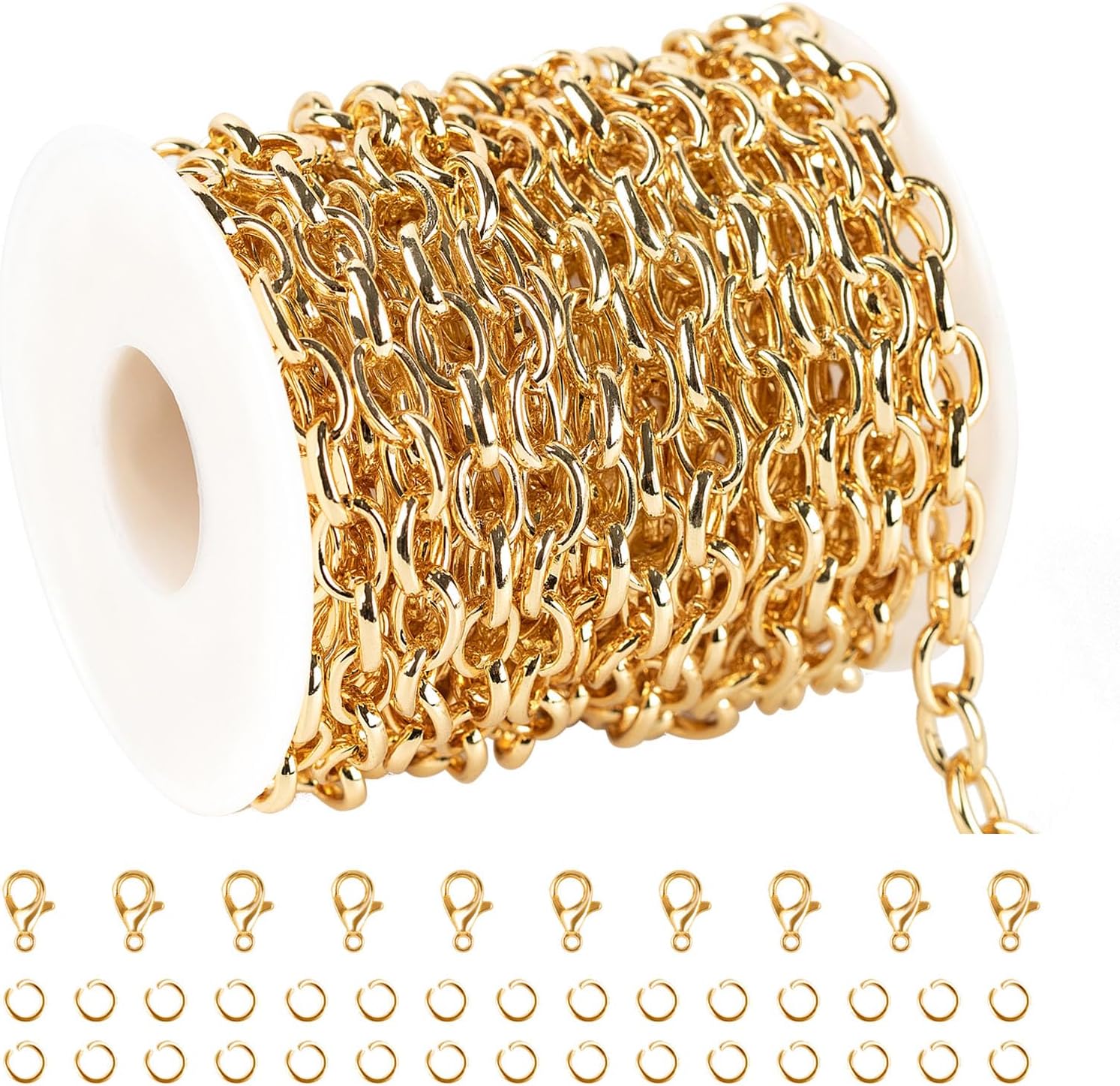 Amazon.com: KYUNHOO 5 Meters Gold Plated Iron Chains for Jewelry Making ...