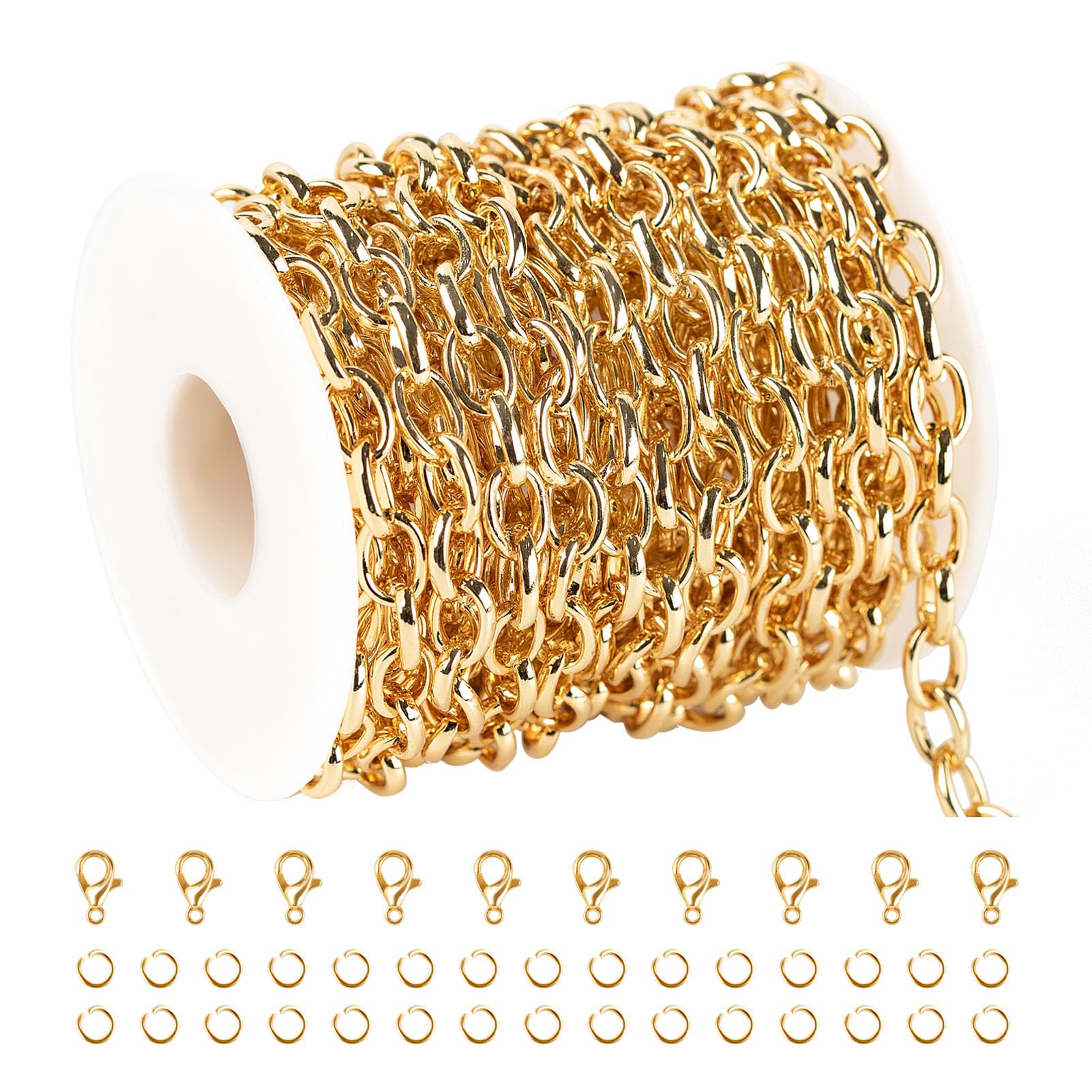 Amazon.com: KYUNHOO 5 Meters Gold Plated Iron Chains for Jewelry Making ...