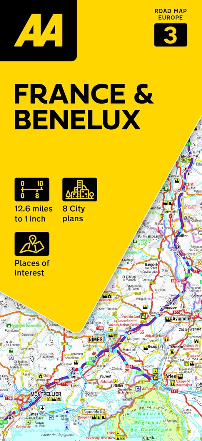 AA Road Map France Belgium & the Netherlands 3 (AA Road Map Europe ...