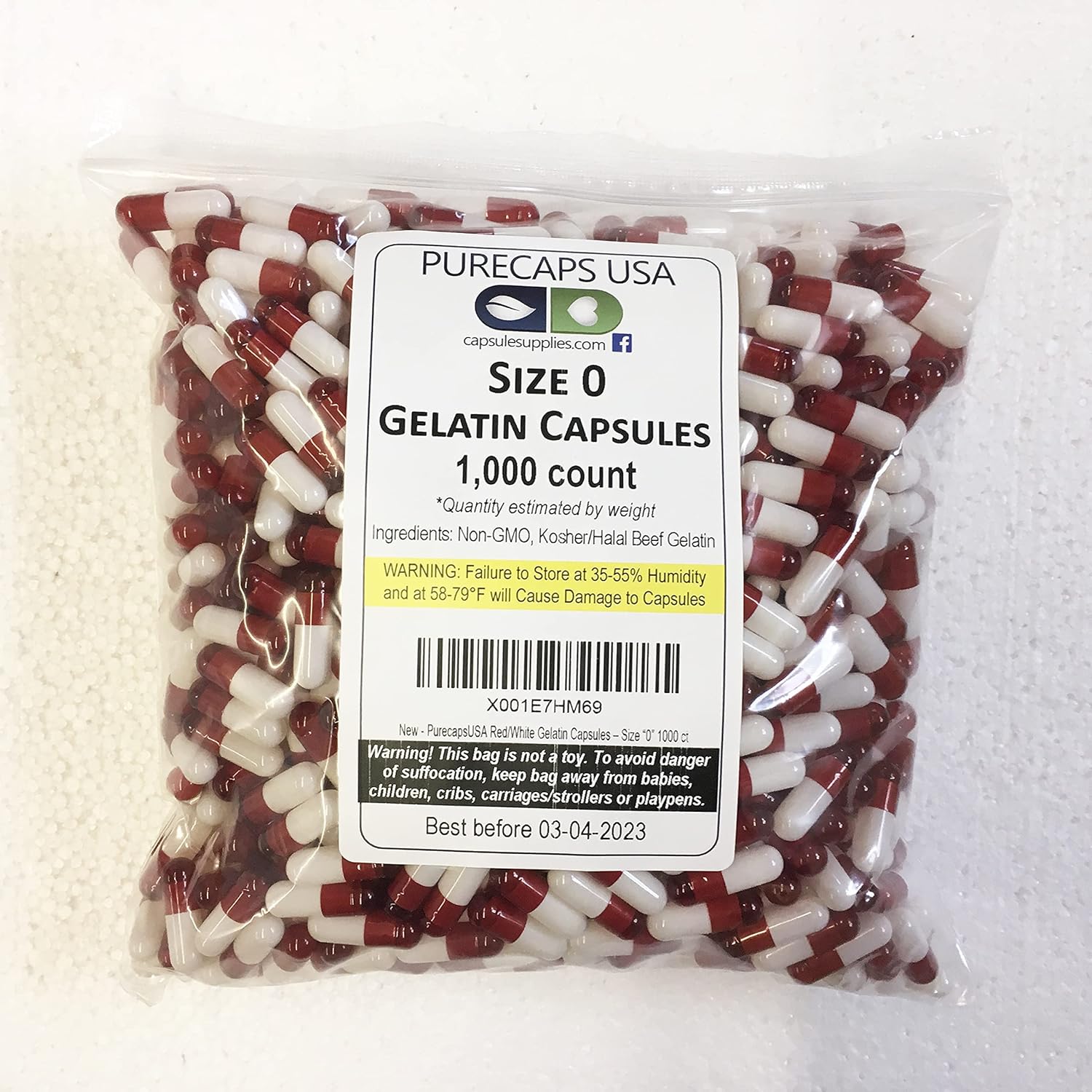 Amazon.com: PurecapsUSA – Empty Scarlet Red/White Gelatin Capsules ...