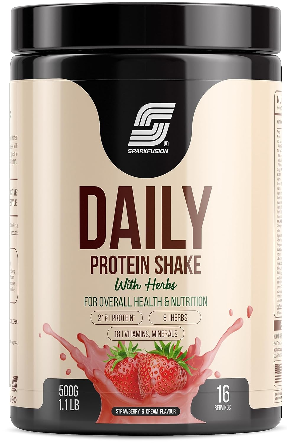 Sparkfusion Daily Protein Shake With Hebrs | 21 Gm Protein With 8 Hebrs ...