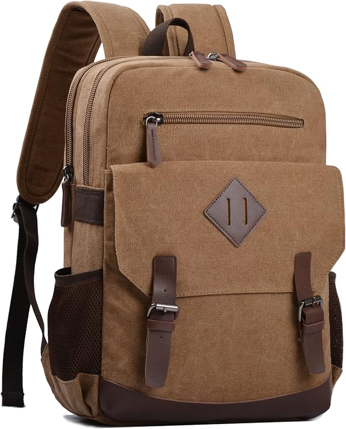 Amazon.com: Canvas Vintage Laptop Backpack for Women Men, College ...