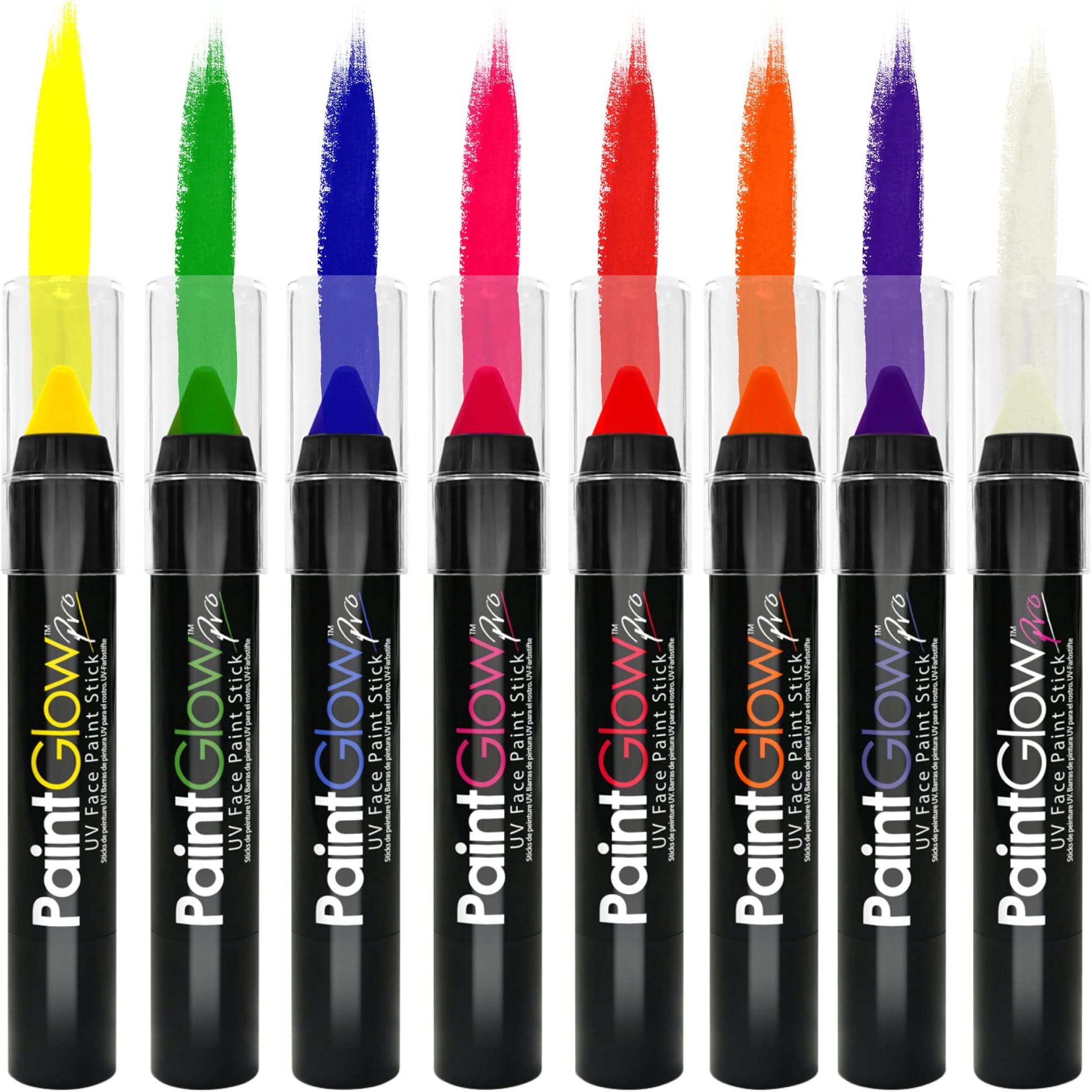Amazon.com: UV Face & Body Glow Paint Stick Pro - Set of 8 Glow in the ...