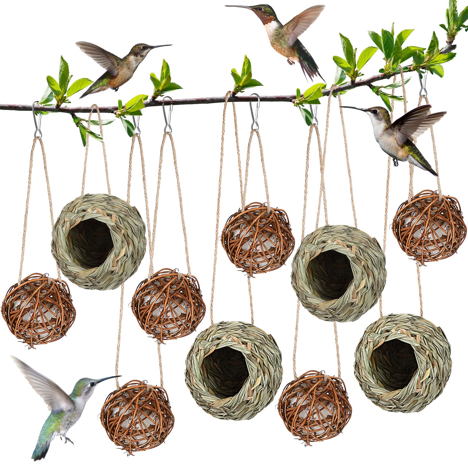 Amazon.com: Wesiti 10 Pcs Hanging Hummingbird Nest House for Outside ...