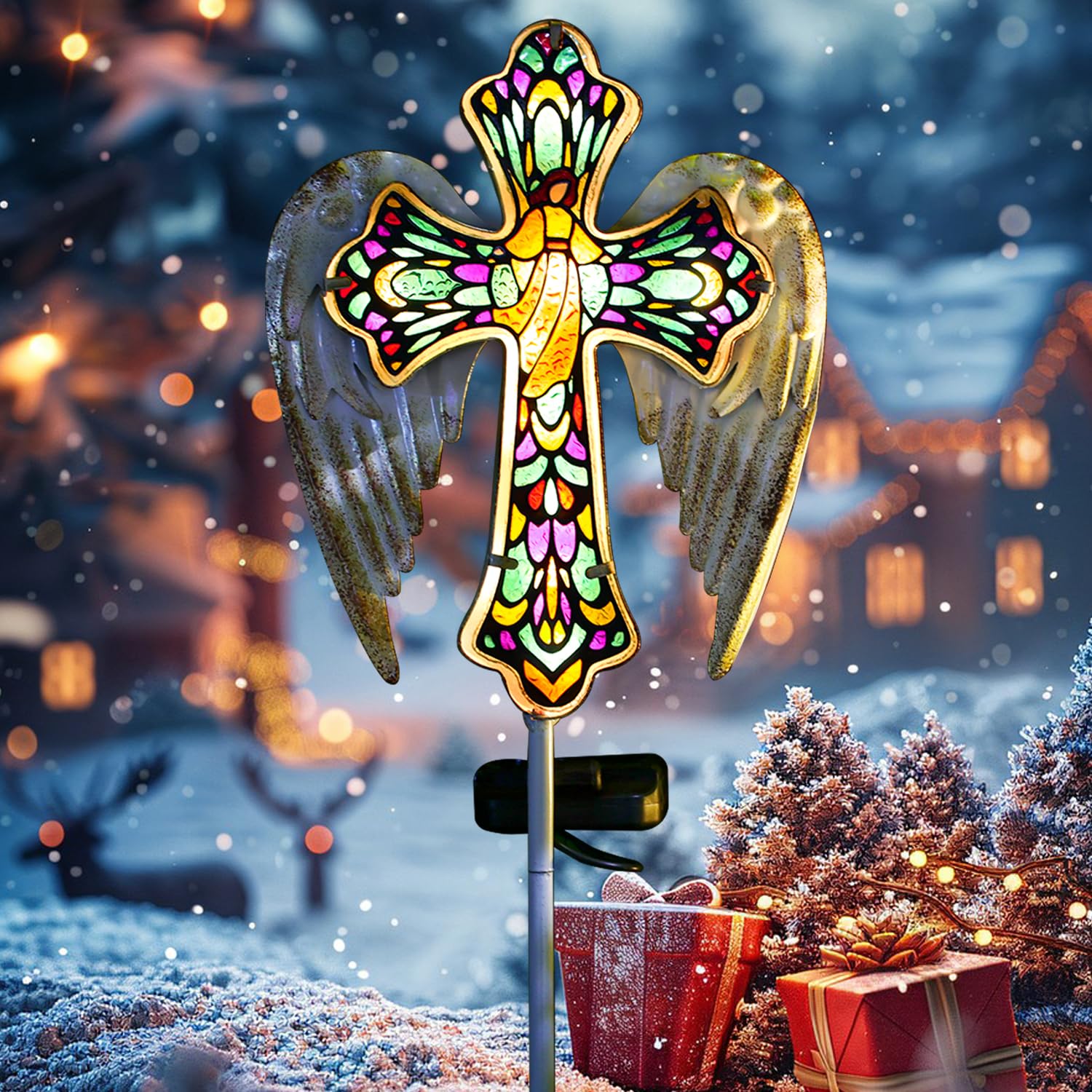 Lighted Outdoor Christmas Decorations Cross Fairybell All Surface