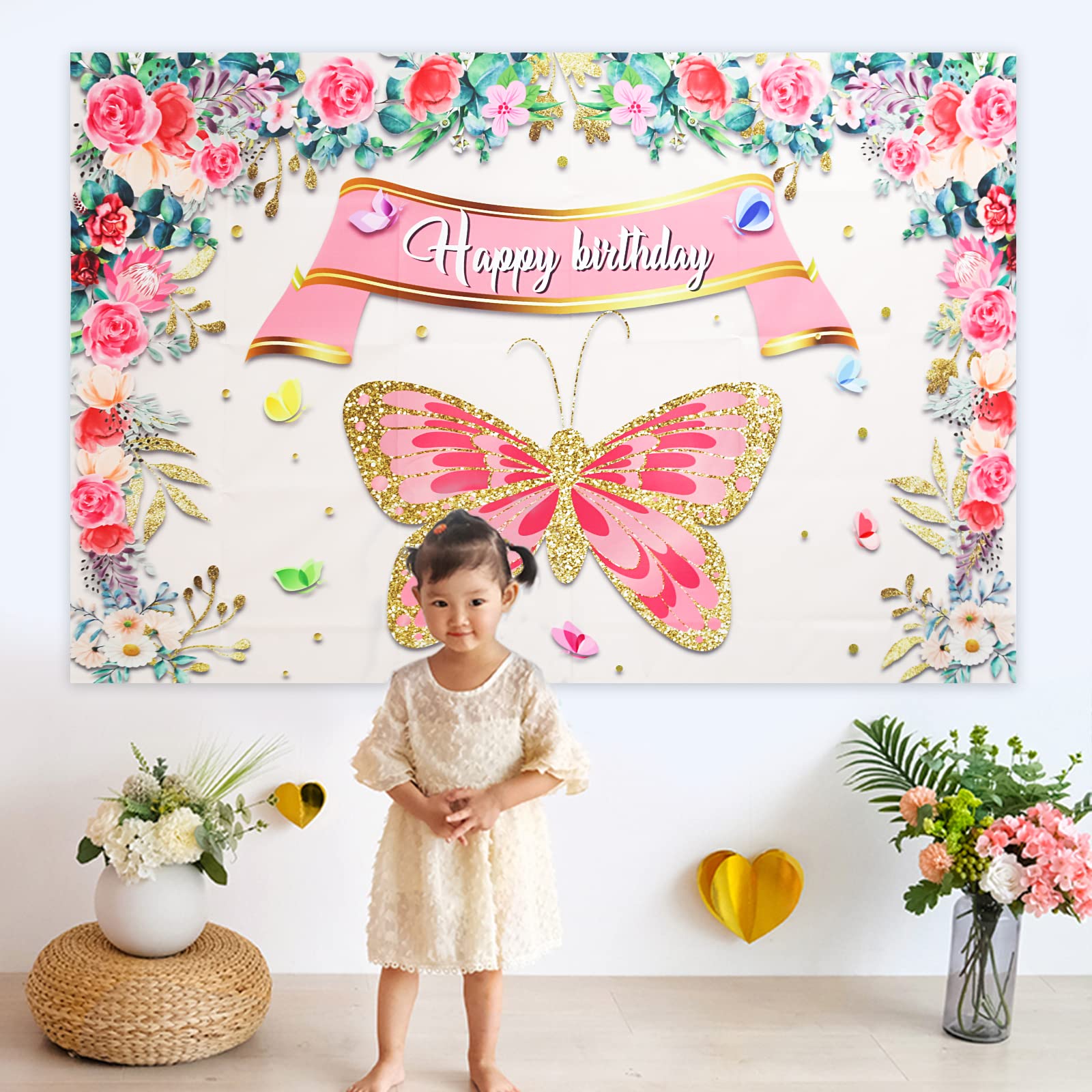 Snapklik.com : Butterfly Birthday Party Tapestry Decoration Butterfly ...