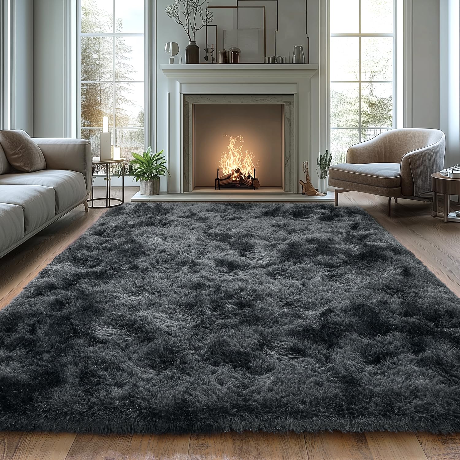 Shaggy Area Rugs, Fuzzy Rugs for Living Room, Soft Play Nursery Area ...