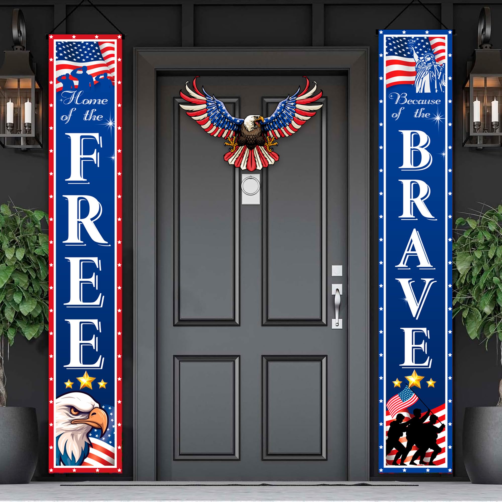 Amazon.com: Thank You Veterans Porch Banners, 3 Pcs Veterans Day Door ...