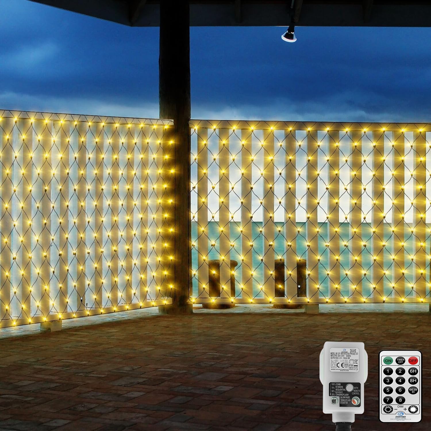 CORST 4.5X1.5M Outdoor Net Lights for Bushes Garden Christmas Tree ...