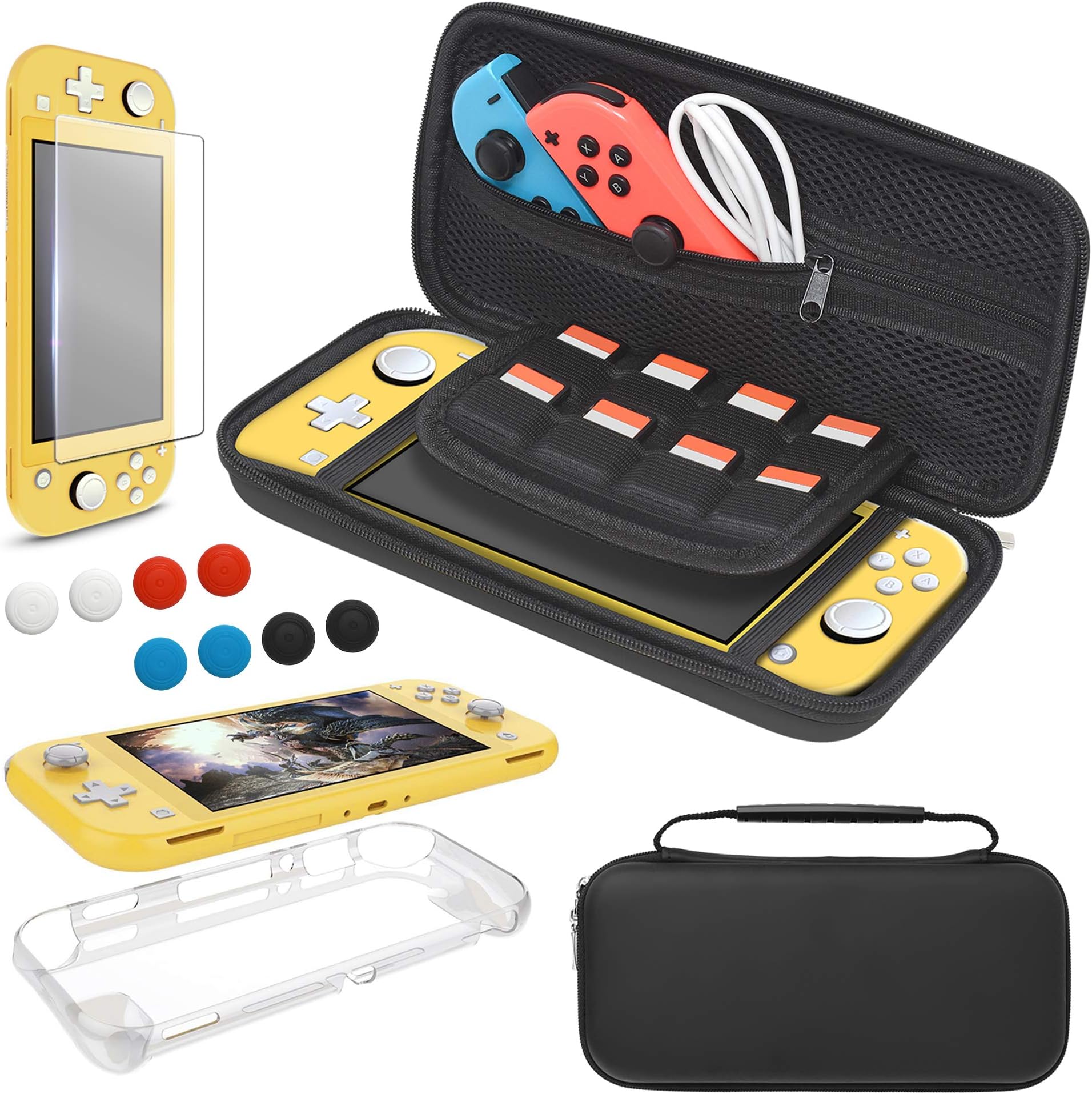 Amazon.com: Switch Lite Accessories Bundle, Kit with Carrying Case,TPU Case Cover with Screen ...