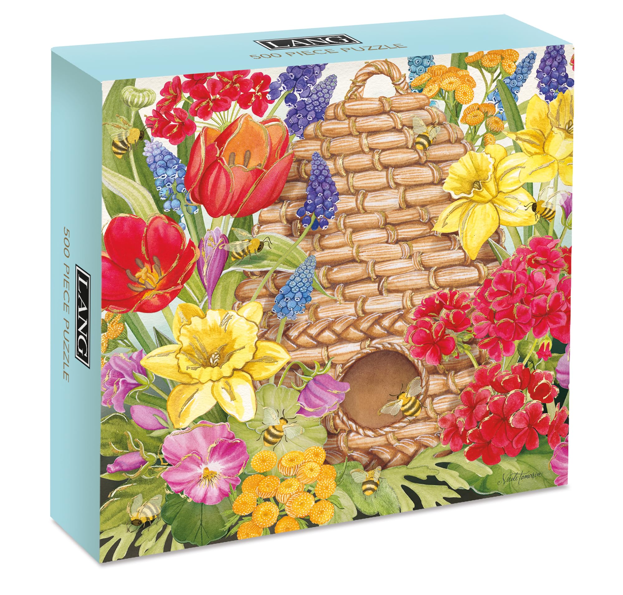 Amazon.com: LANG Beehive & Blooms Puzzles - 500 Pc Luxe (5042007 ...