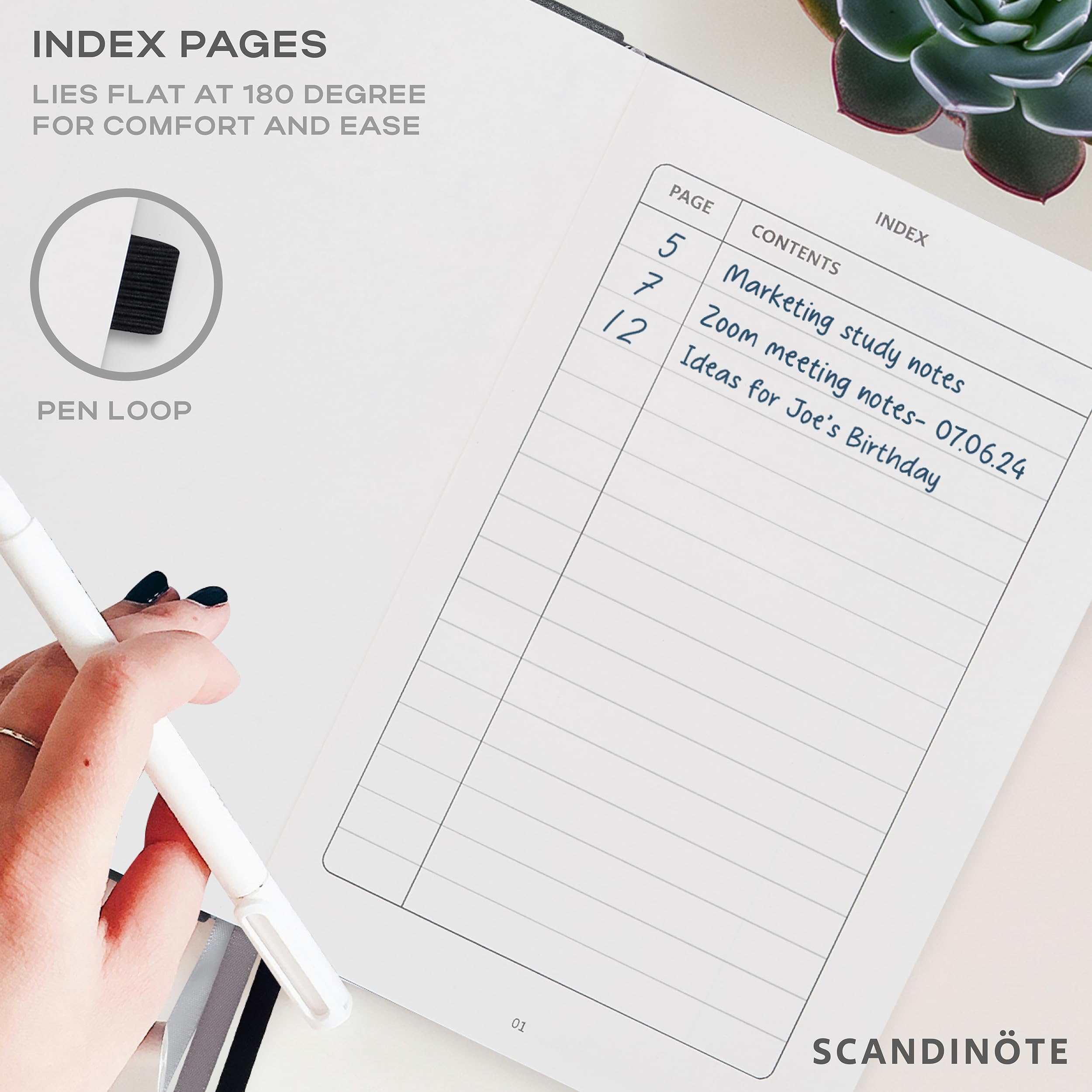 Scandinote A5 Bullet Dotted Journal – Charcoal, 208 Pages, 120gsm Paper ...