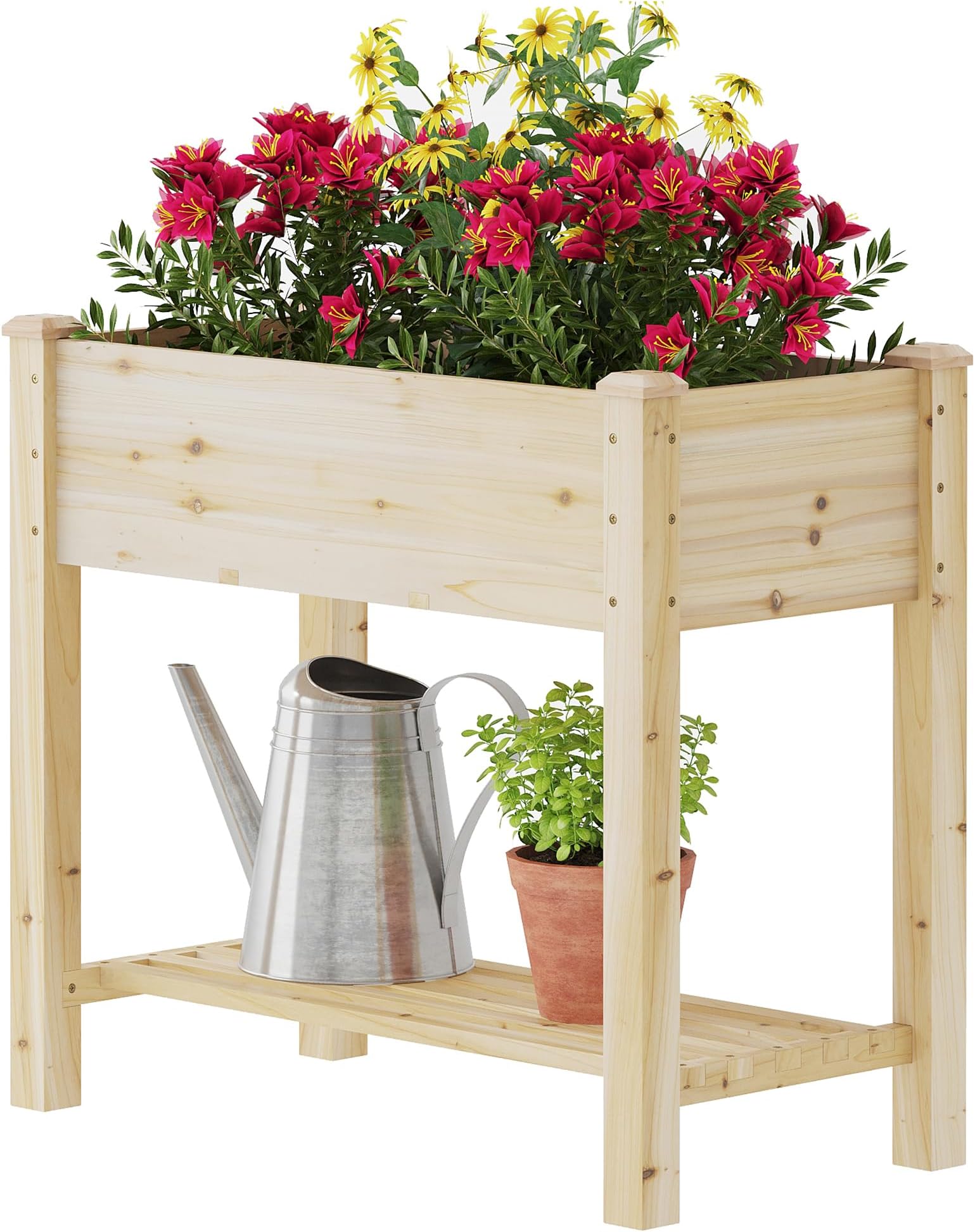 Amazon.com: GHWIE Raised Garden Bed with Legs, Elevated Wooden Planter ...