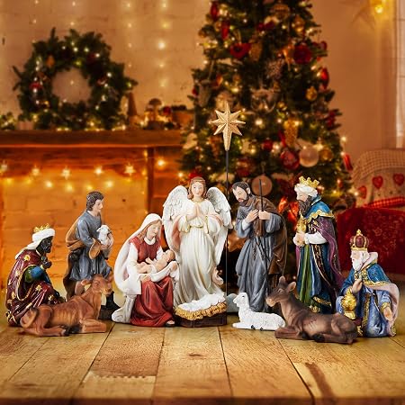 Amazon.com: Three Kings Gifts 23 Piece, 5-Inch The Real Life Nativity ...