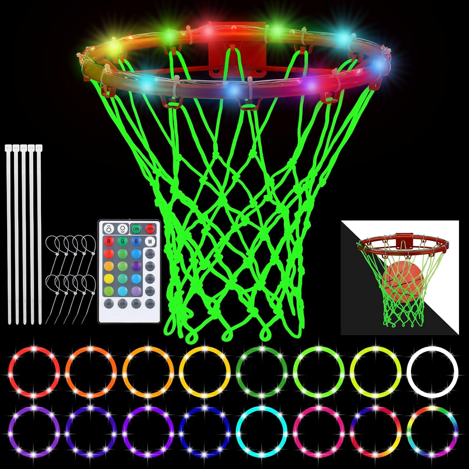 Amazon.com : 2 Pcs Glow in The Dark Basketball Accessories for Boys ...