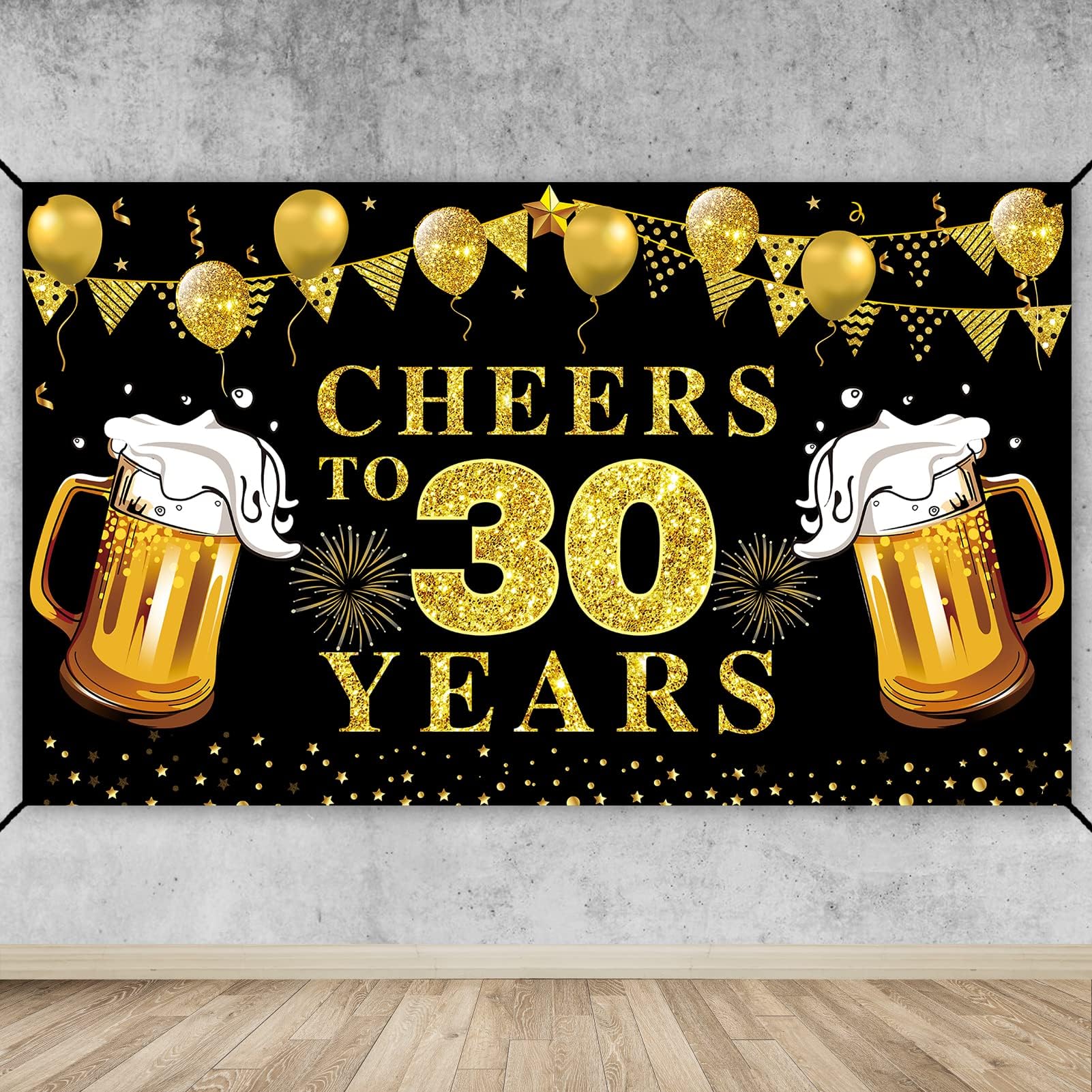 Amazon.com: 30th Birthday Decorations Cheers to 30 Years Banner for Men ...