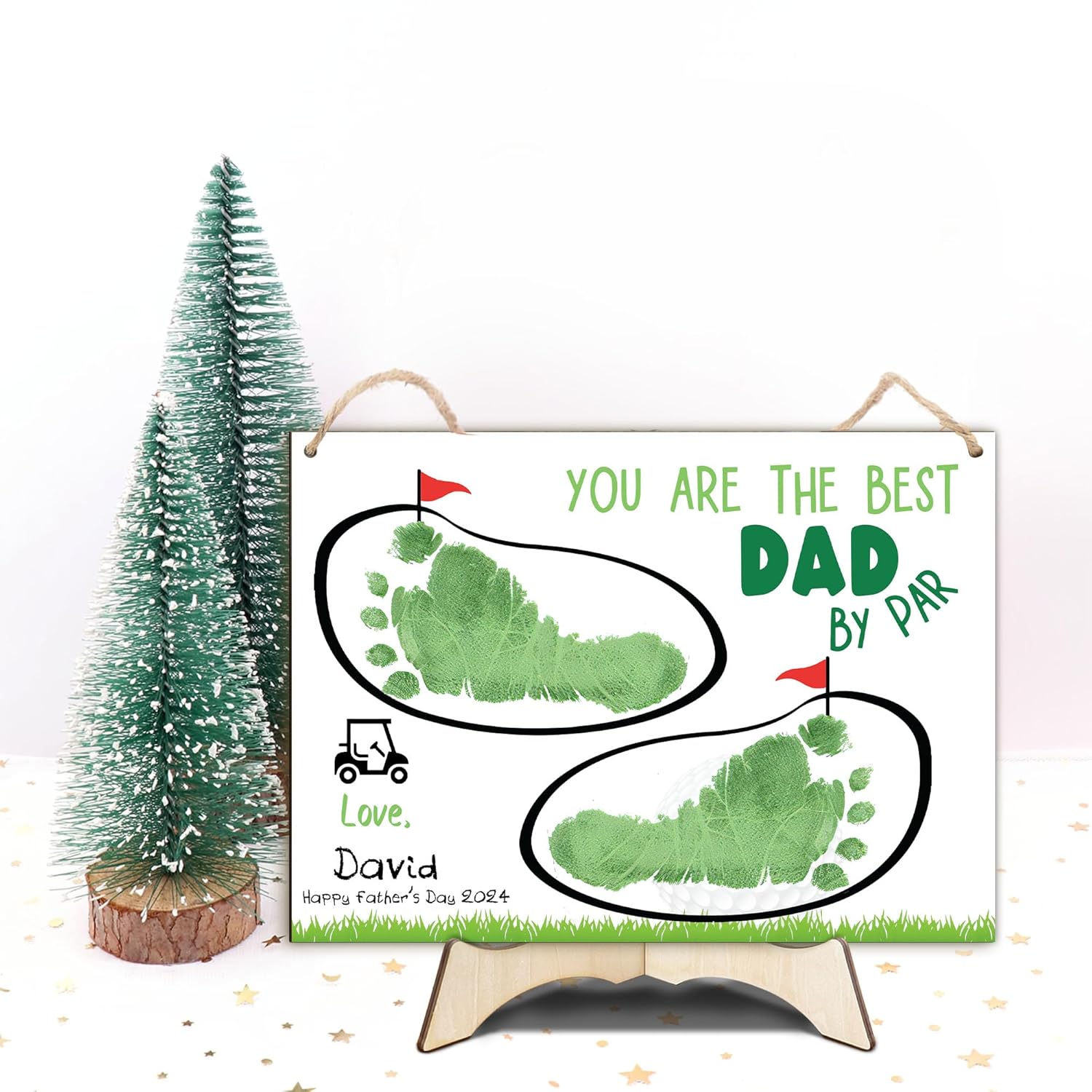 Amazon.com: Best Dad By Par Golf Dad Footprint Handprint Craft For ...