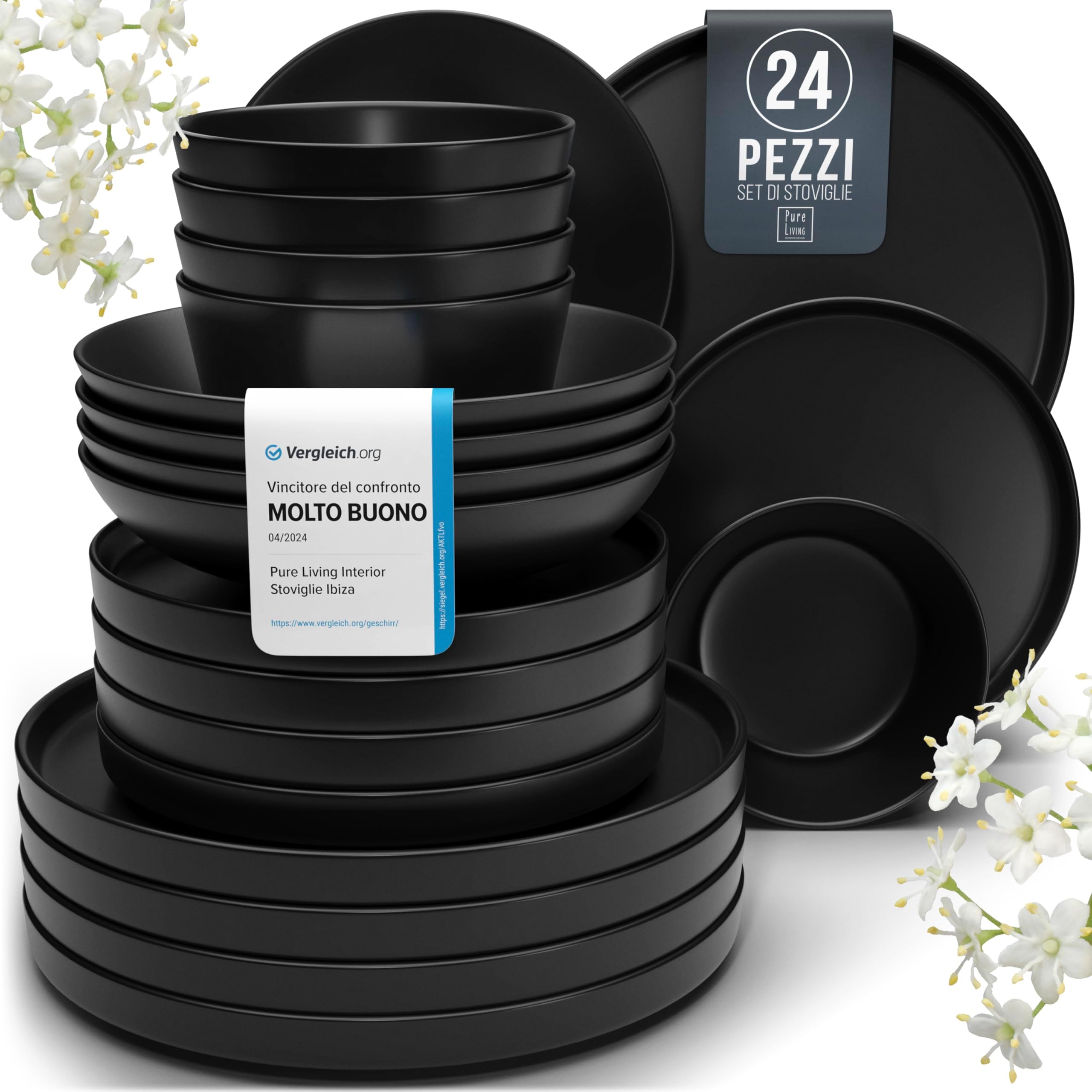 Konsimo Victo Servizio Tavola - Piatti 6 Persone - Set Piatti 24 Pezzi ...