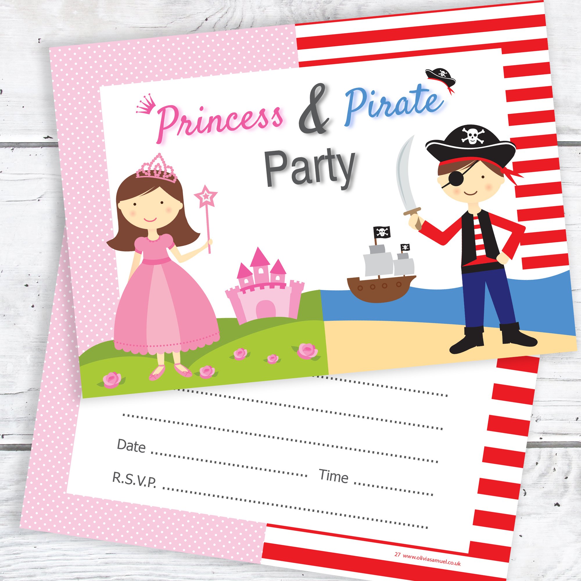 Pirate Princess Birthday Invitation Templates
