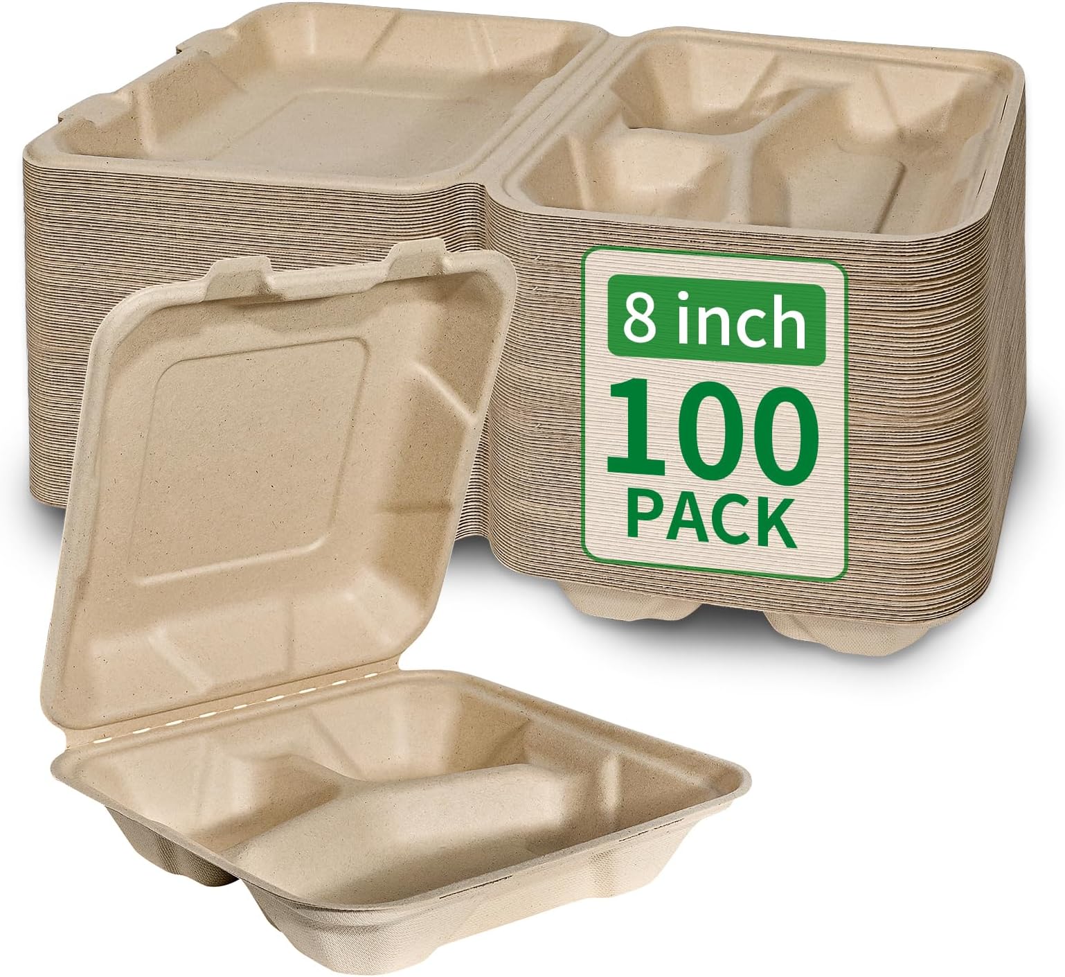 Amazon.com: Orbhes Compostable Take Out Food Container 9x9 ...