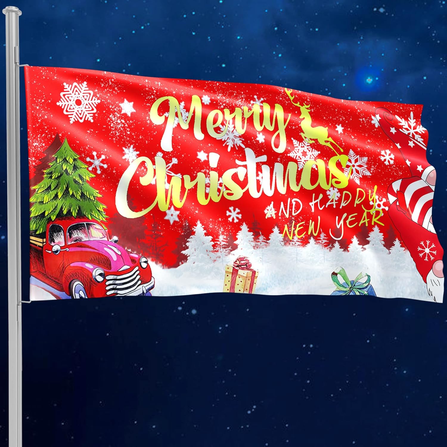 Amazon.com : Christmas Flag 3x5 Ft, Double Sided Large Merry Christmas ...