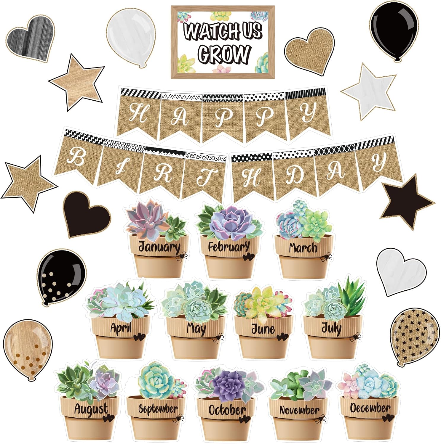 Birthday Calendar For Classroom Poster JUESMOS Watercolor Birthday ...