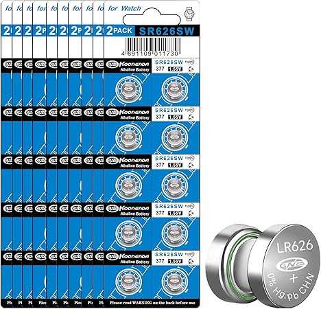 Amazon.com: LieKmei 100 Pack SR626SW 377 Watch Batteries Replacement ...
