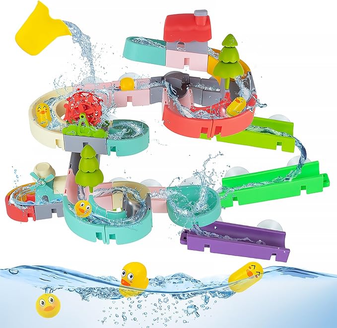 Amazon.com: 62 PCS Toddler Bath Toys for Kids, Fun Duck Slide Baths Toy ...