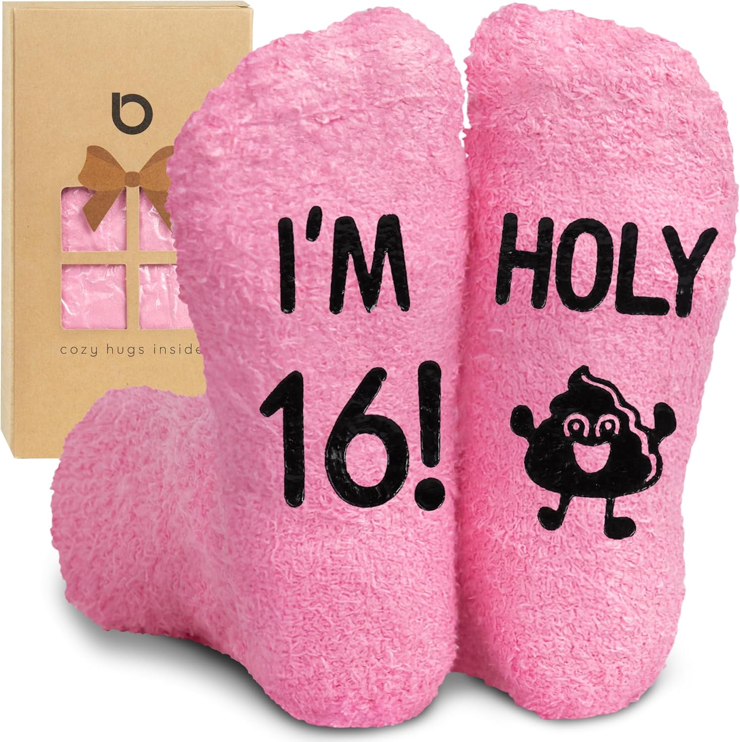 Amazon.com: BOYESE Funny 16th Birthday Socks for Teen, Pink Fluffy ...