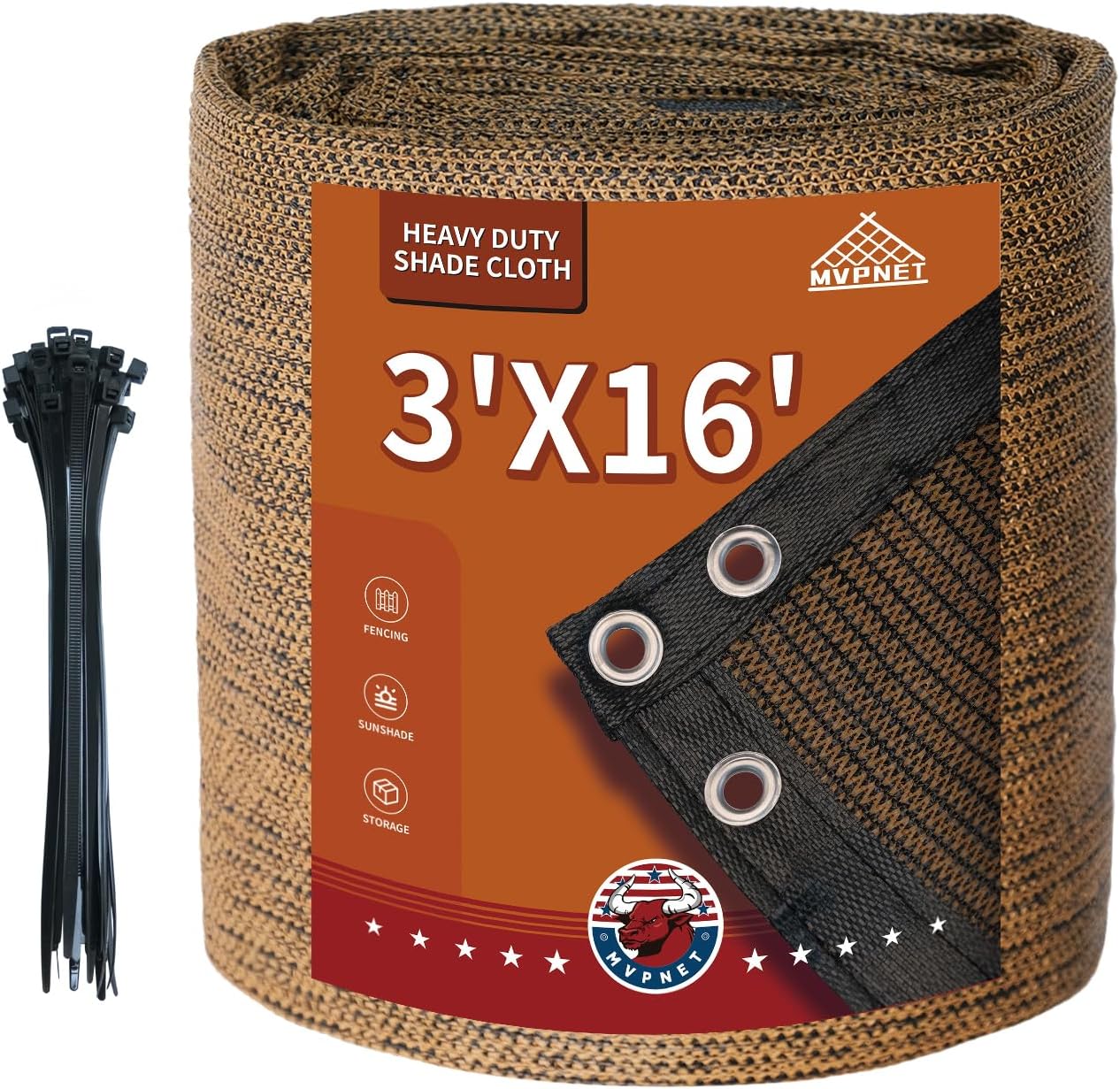 Amazon.com: MVPNET 3x16Ft Garden Privacy Fence Screen, 180GSM Heavy ...