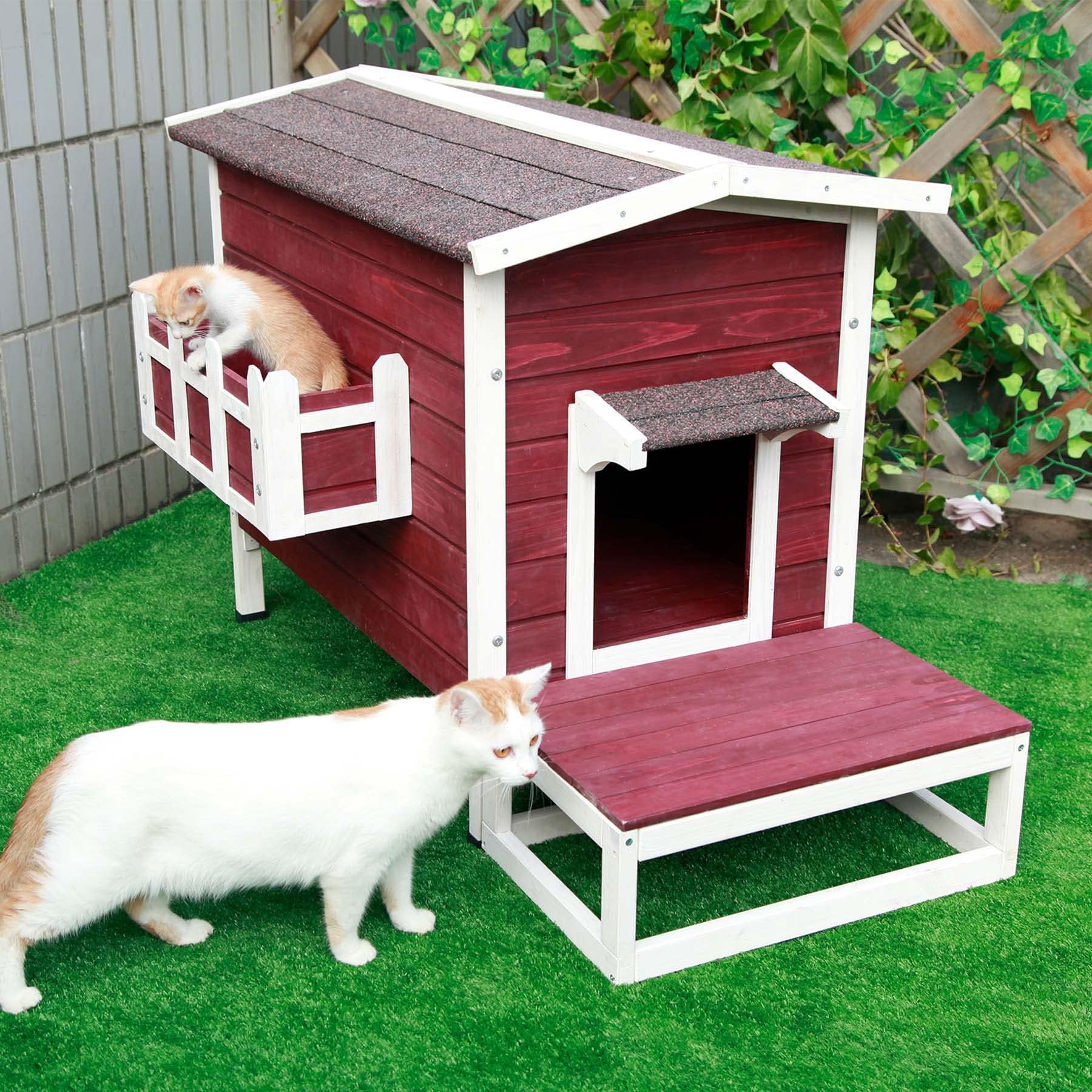 Amazon.com : Outdoor Cat House Cat Shelter, Feral Cat House Indoor Cat ...