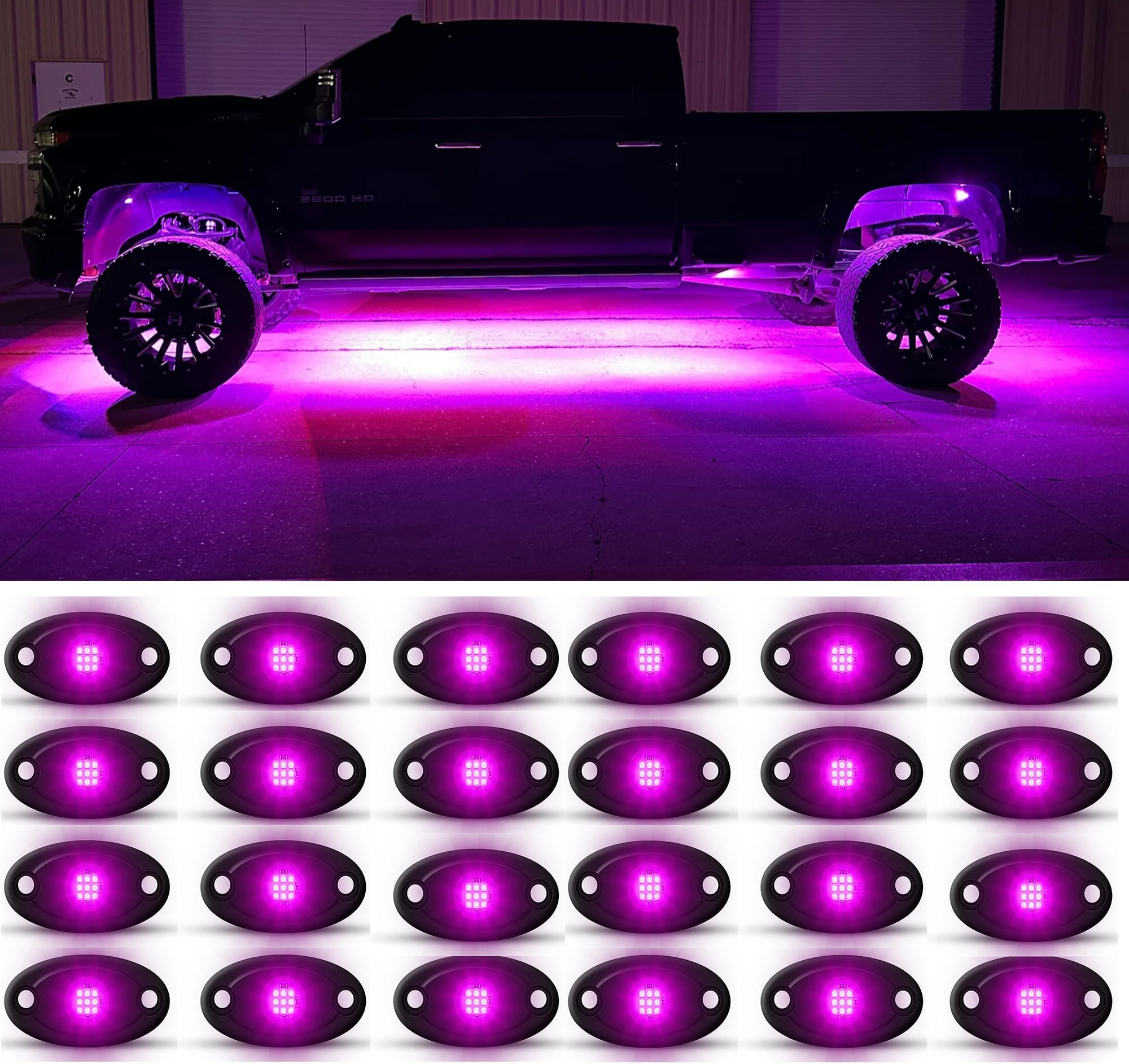 Amazon.com: Purple Pink Rock Light 12pods 6000k Pure Purple Led Rocks ...